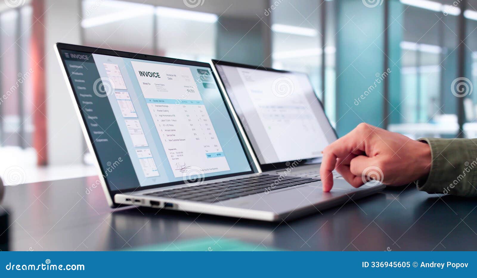 Accountant Calculating Electronic Invoice or E Bill Stock Image - Image ...