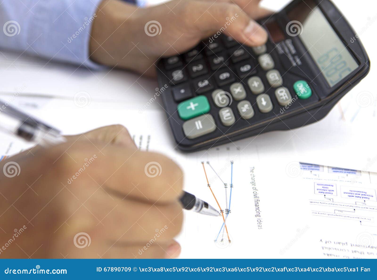 Accountant with a Calculator Stock Image - Image of desk, closeup: 67890709