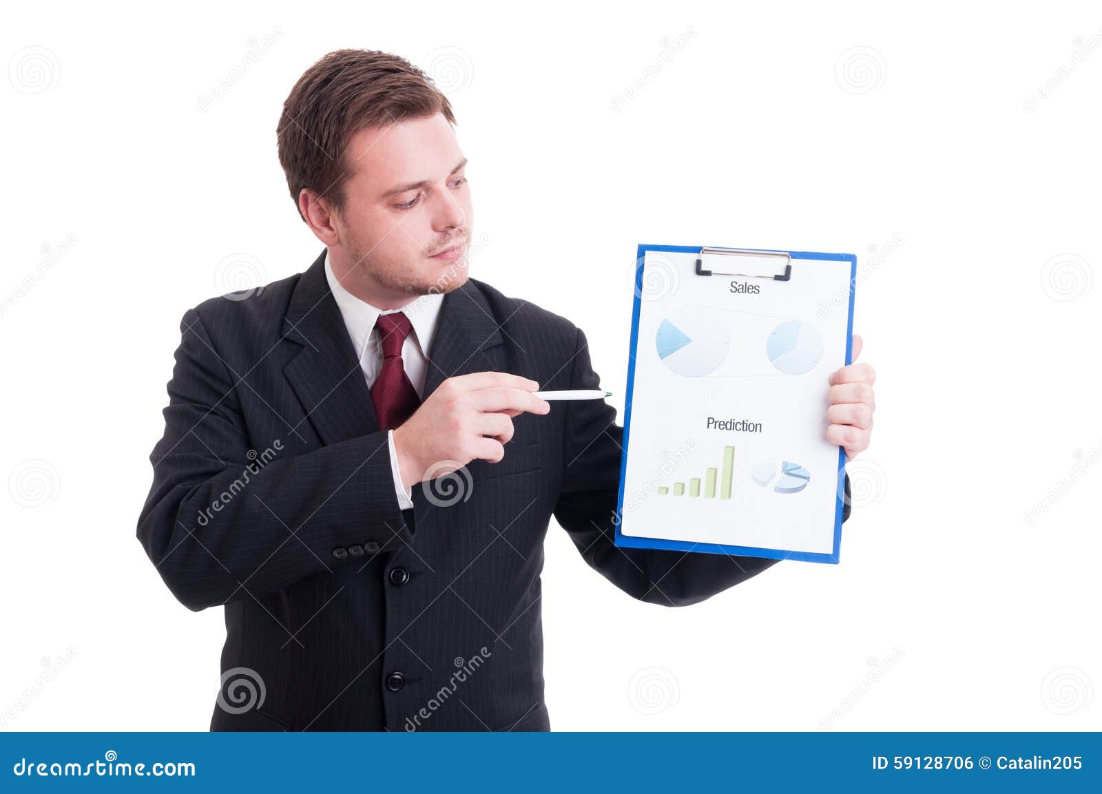 Accountant or Financial Manager Showing Charts and Statistics Stock ...