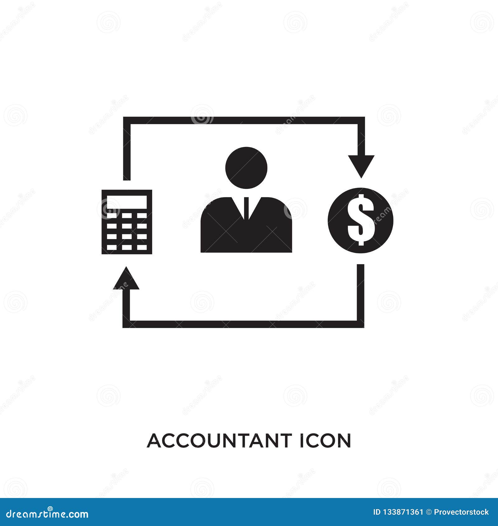 Accountant icon stock vector. Illustration of concept - 133871361