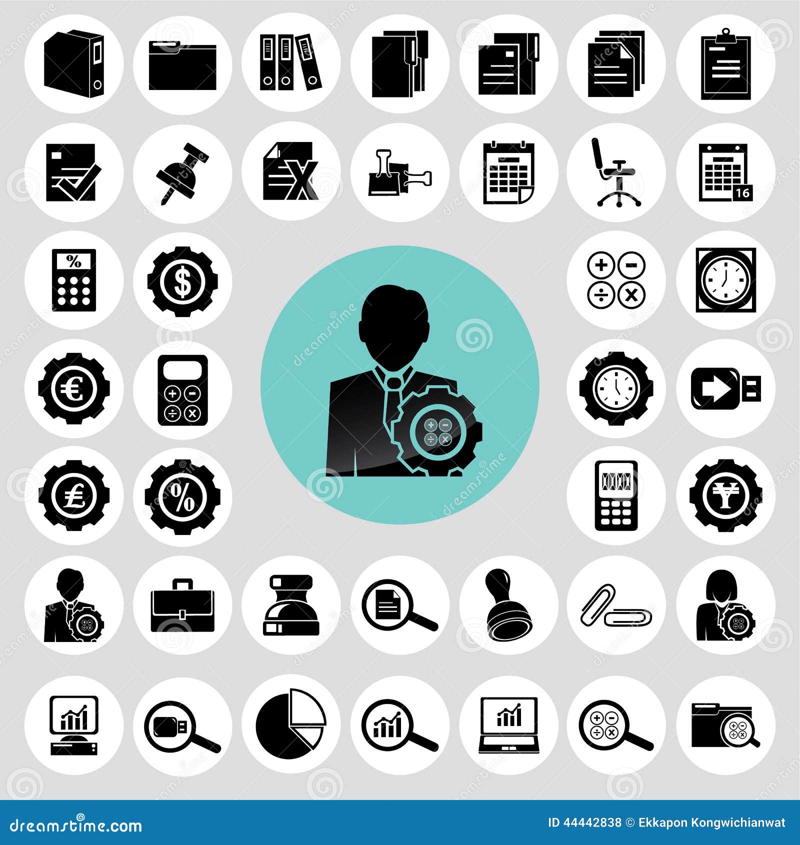 Accountant icons set. stock illustration. Illustration of employee ...