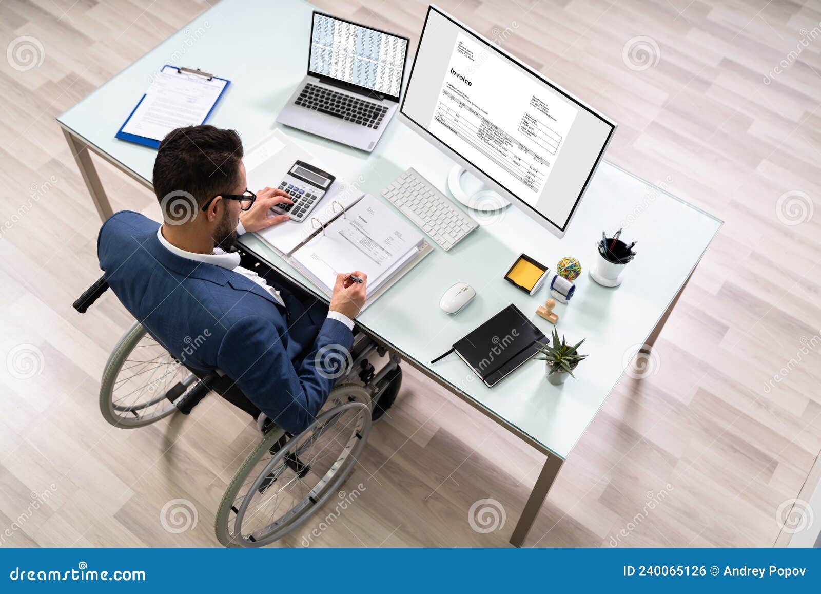 Accountant Man in Suit stock photo. Image of businessman - 240065126