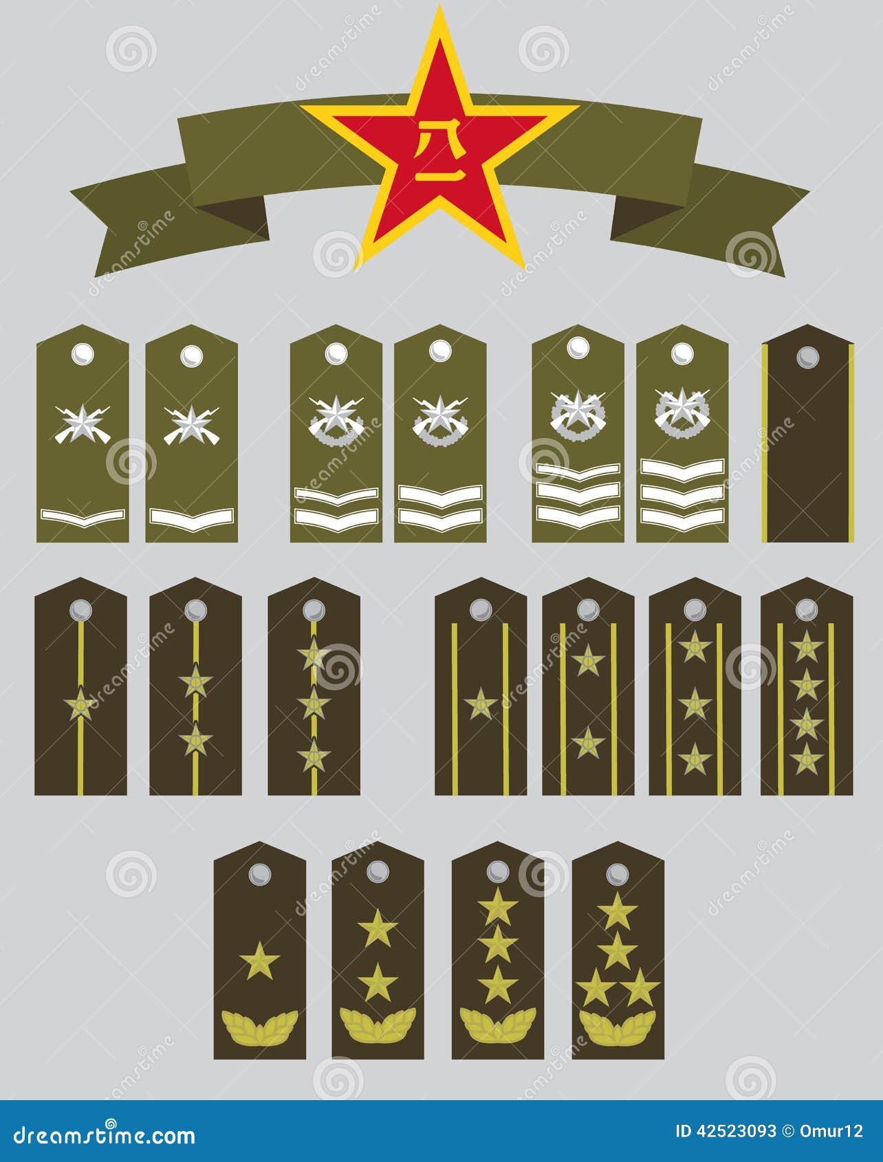 Accountant Militaire Rangen En Ster Vector Illustratie - Illustration ...