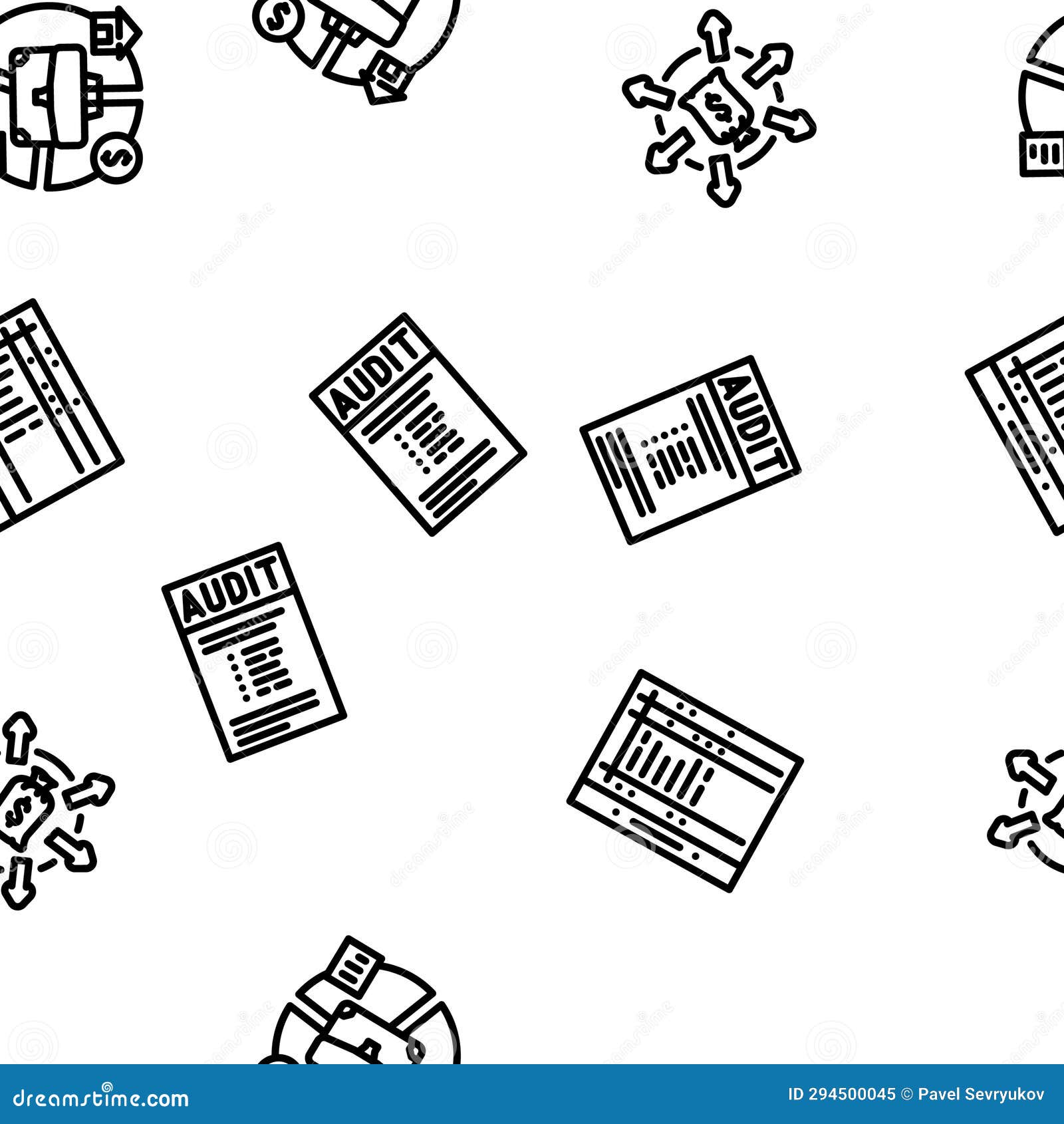 Accountant Professional Tax Seamless Pattern Vector Stock Vector ...