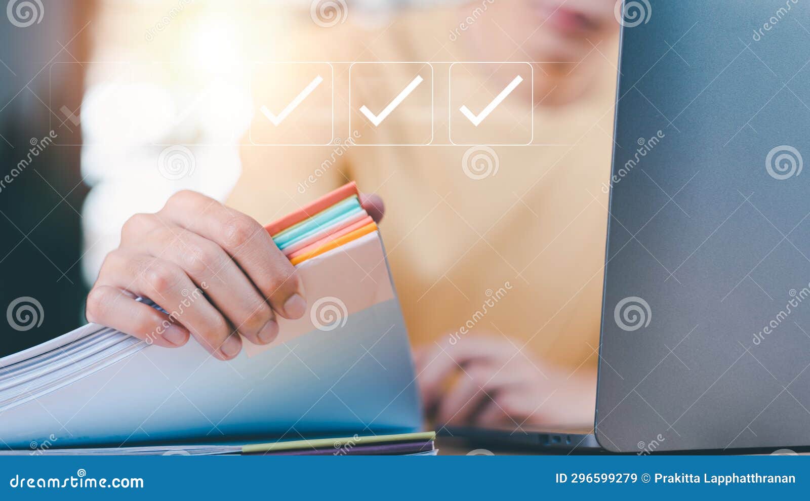 Accountant Showing Office Document Auditing Concept ,plan Review ...