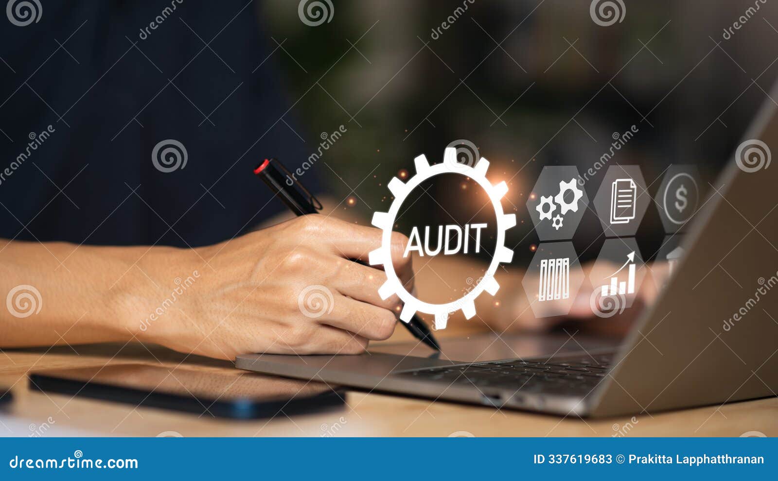 Accountant Showing Office Document Auditing Concept ,plan Review ...