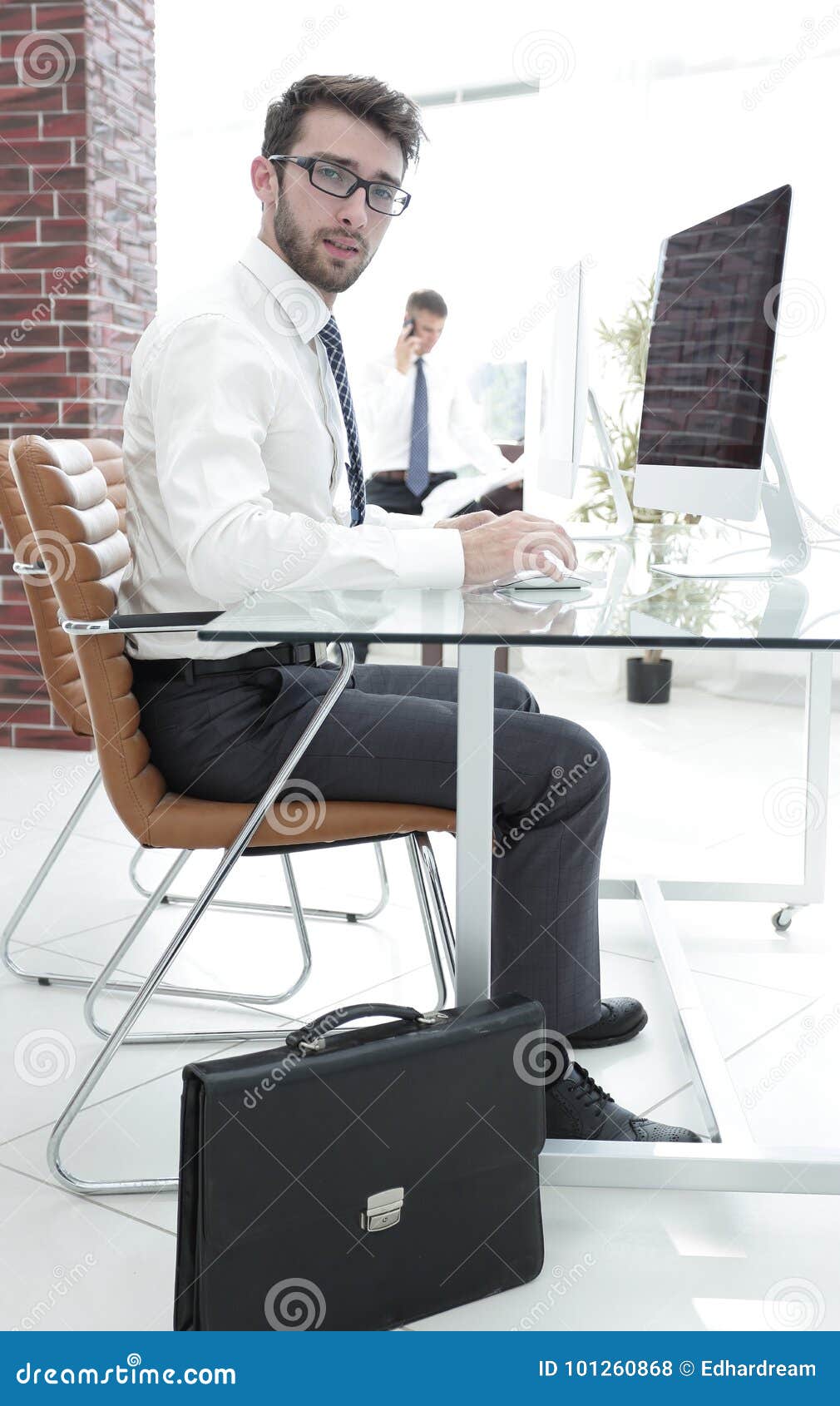 Accountant Sitting Behind a Desk Stock Photo - Image of lifestyle ...
