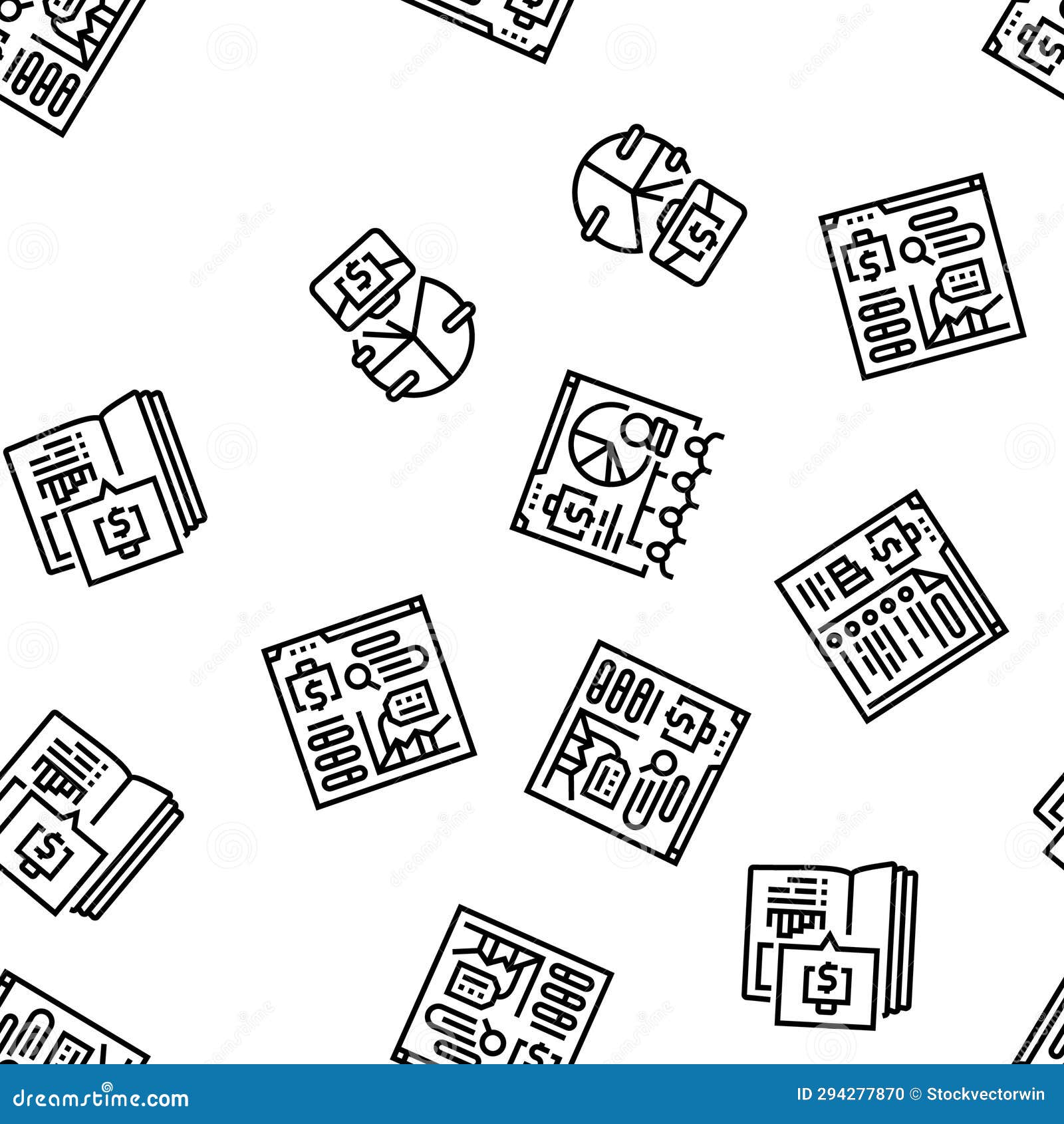 Accountant Tax Office Seamless Pattern Vector Stock Vector ...