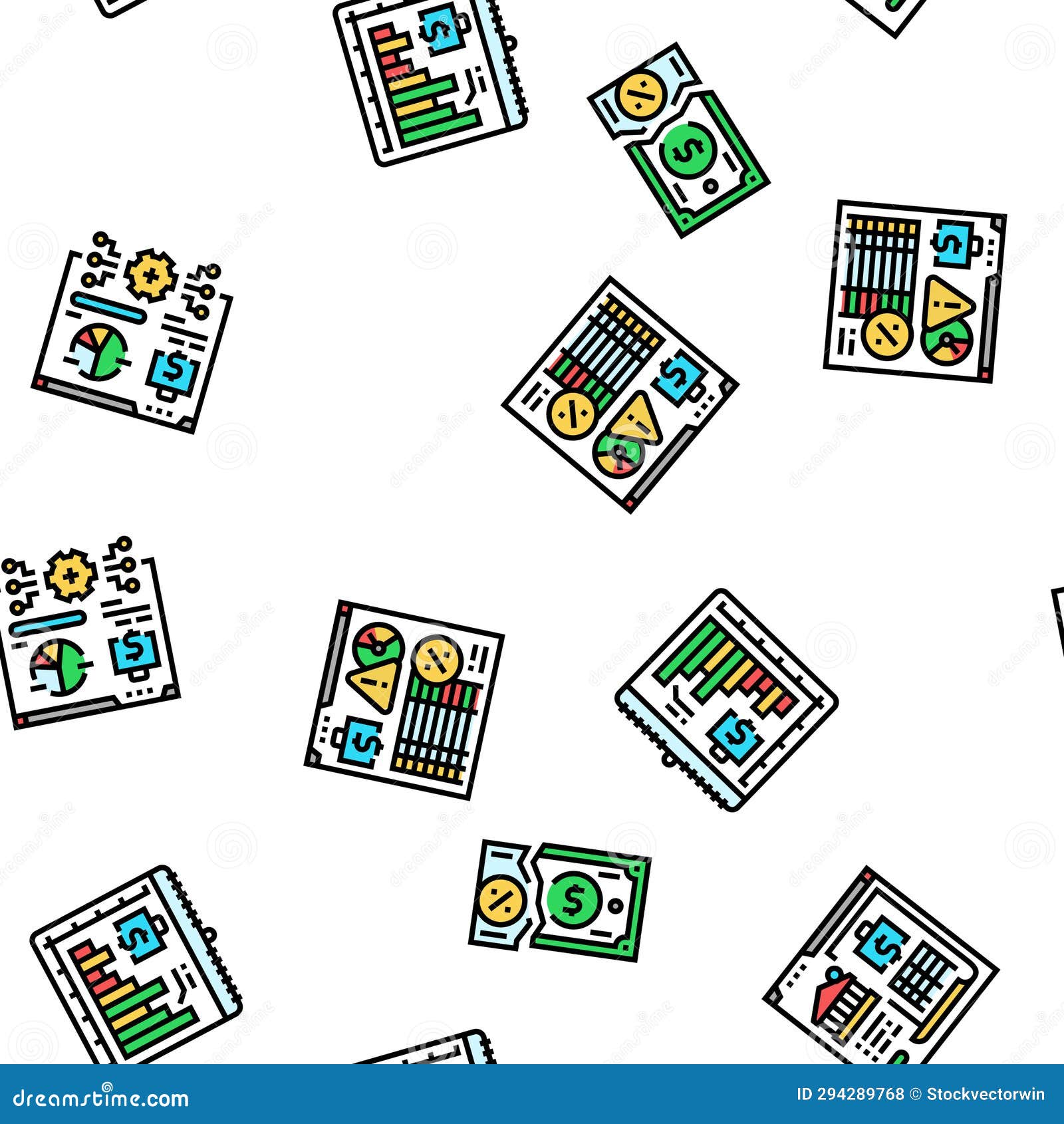 Accountant Tax Office Seamless Pattern Vector Stock Vector ...