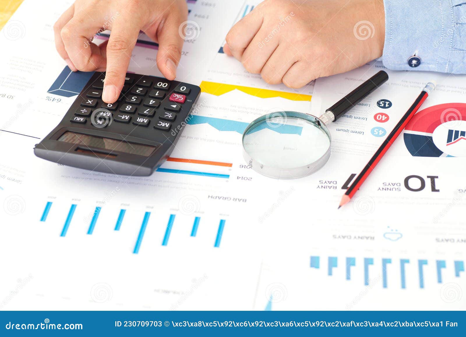 An Accountant Who Uses a Calculator Stock Image - Image of arithmetic ...