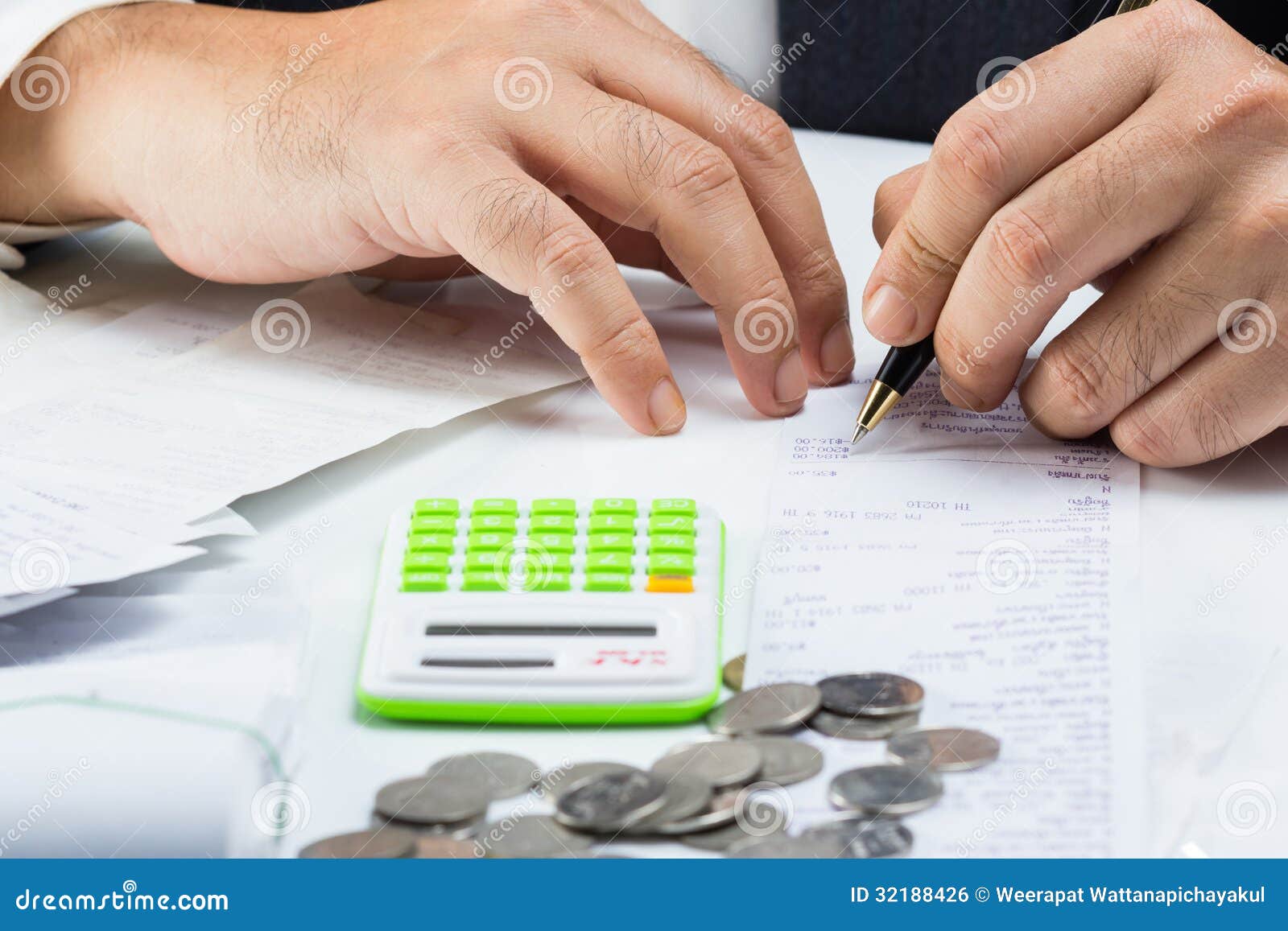 Accountant work stock photo. Image of banking, check - 32188426