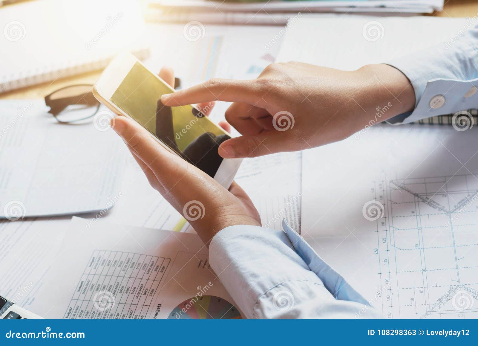 Accountant working on desk stock image. Image of corporate - 108298363