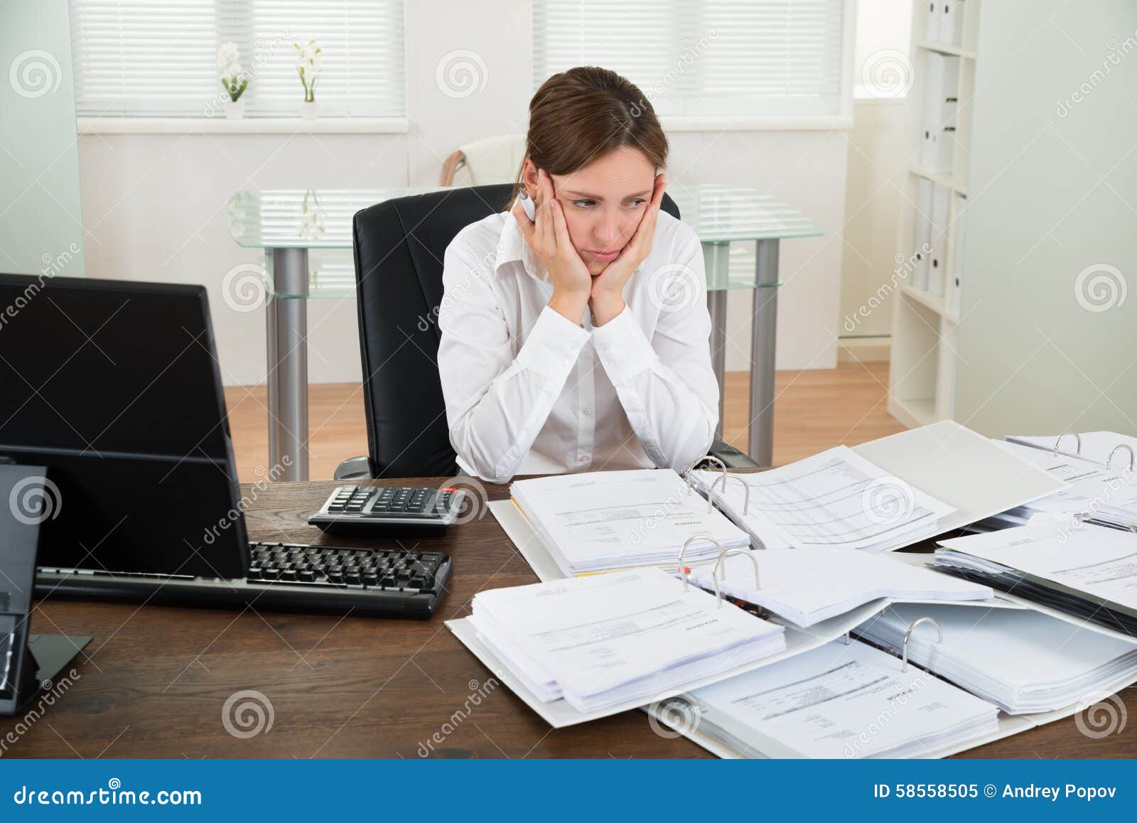Accountant Working at Desk stock image. Image of concentration - 58558505