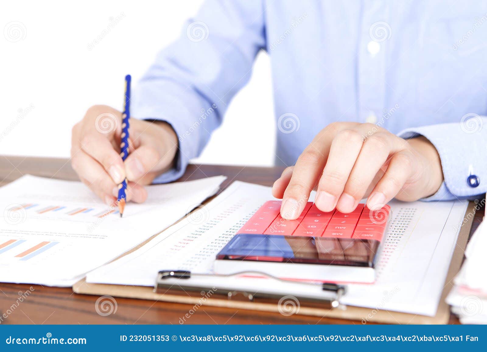 An Accountant is Working Hard Stock Image - Image of documents, bills ...