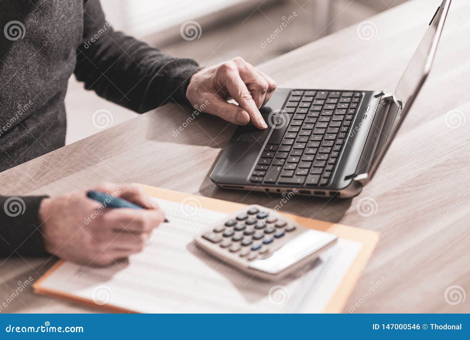 Accountant Working on Laptop Stock Photo - Image of businessman, budget ...