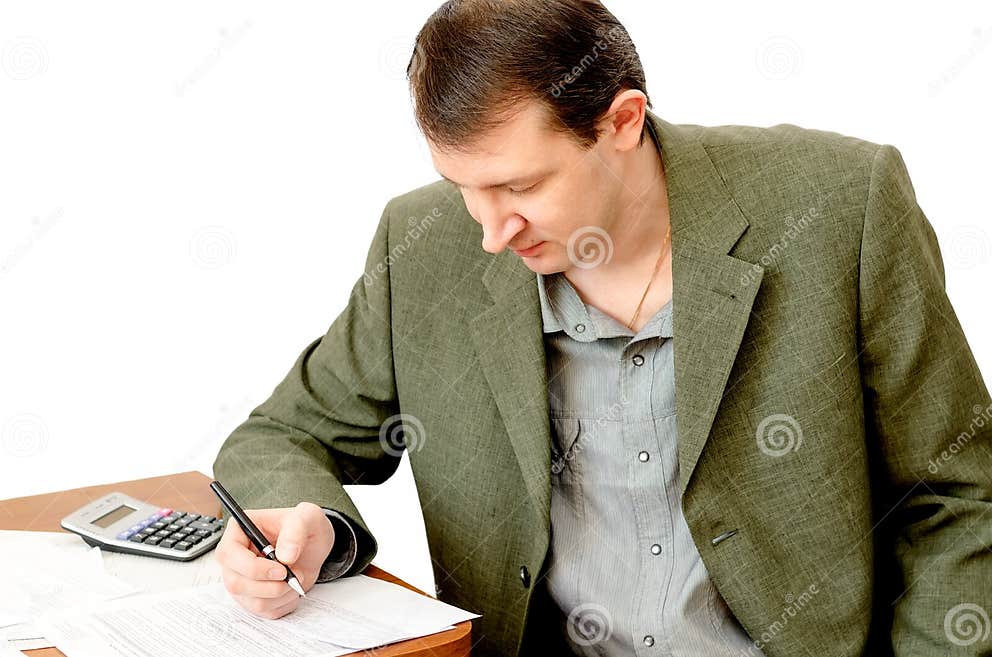 Accountant Working at the Office Stock Image - Image of person ...
