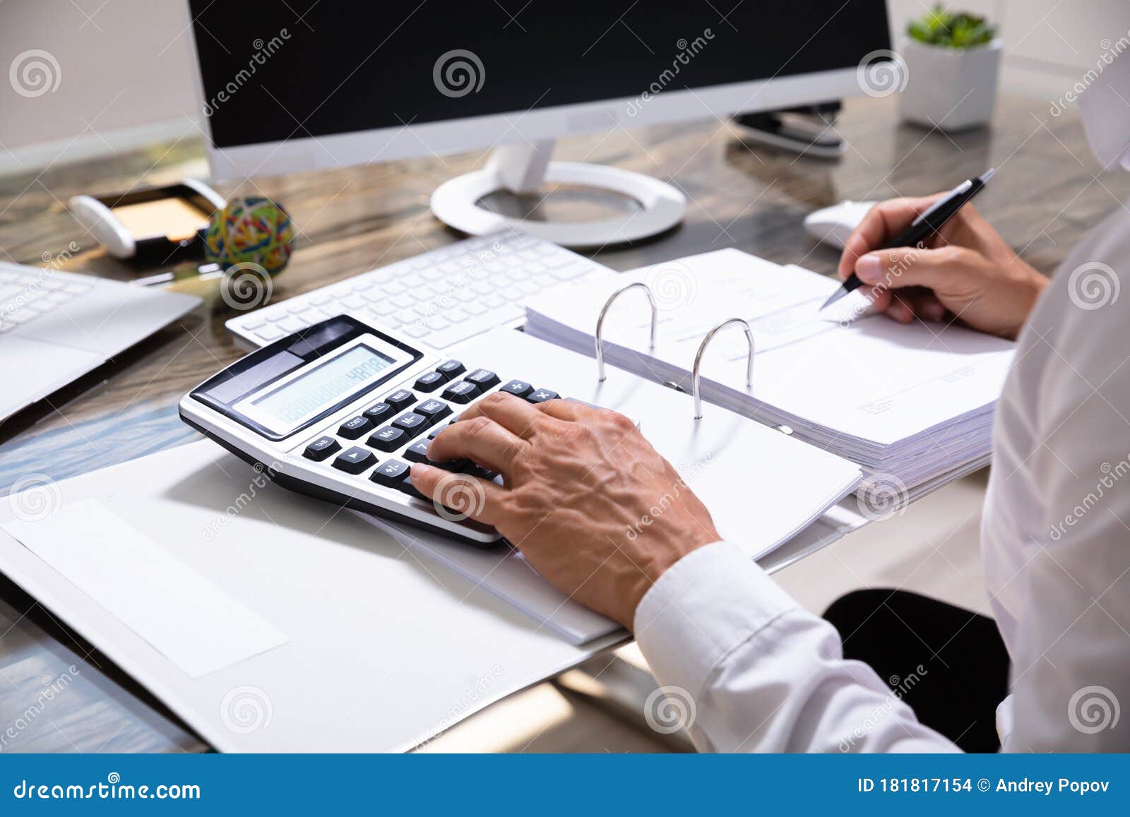 Accountant Working at the Office Stock Photo - Image of computer ...