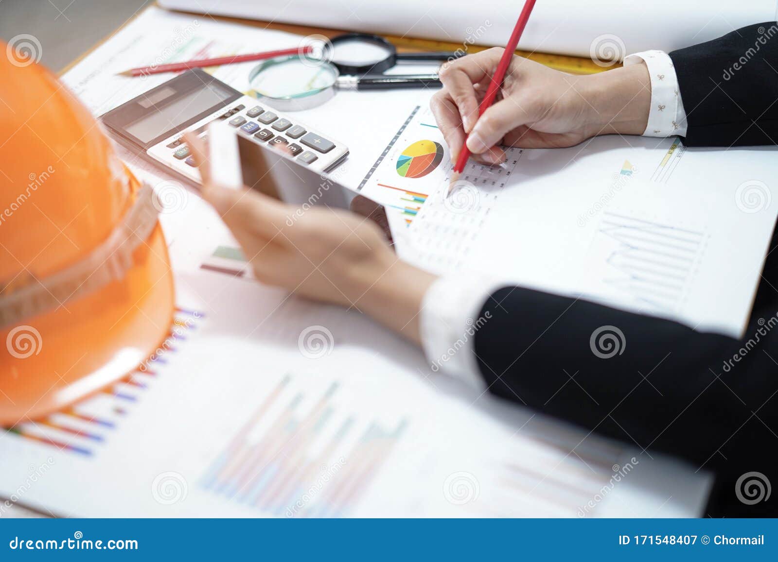 Accountant Working Project Accounting with Graph Stock Image - Image of ...