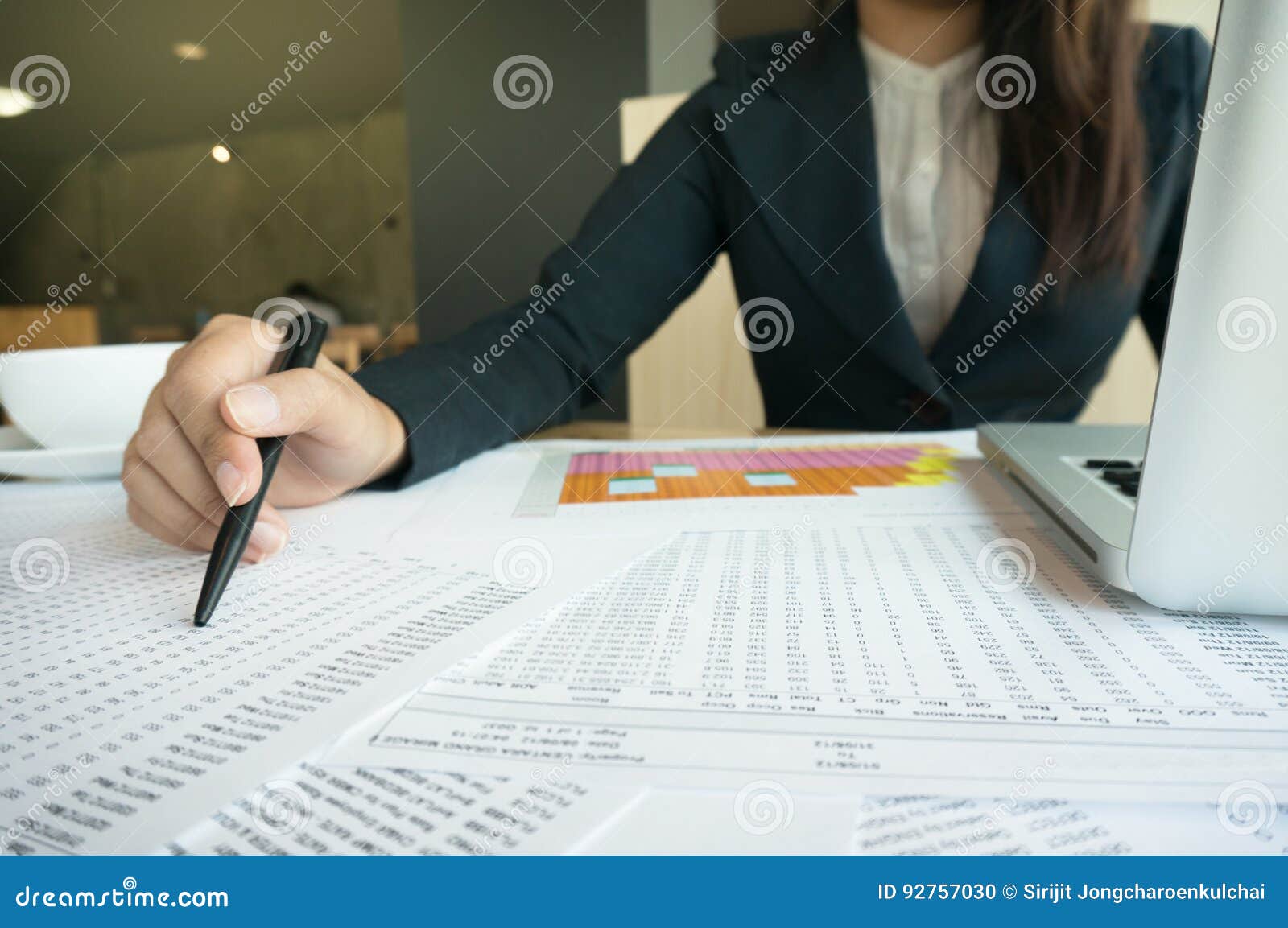 Accountant Working Women with Spreadsheet Document Stock Photo - Image ...