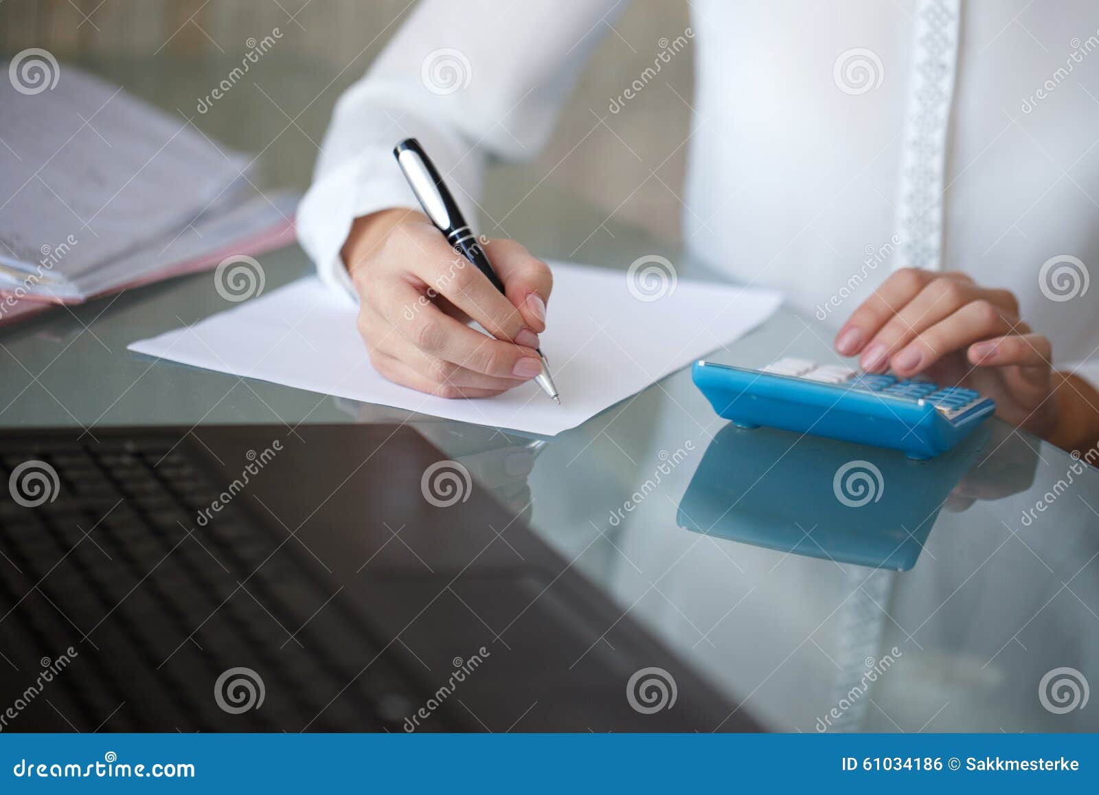 Accountant Write on Blank Paper Stock Photo - Image of business ...