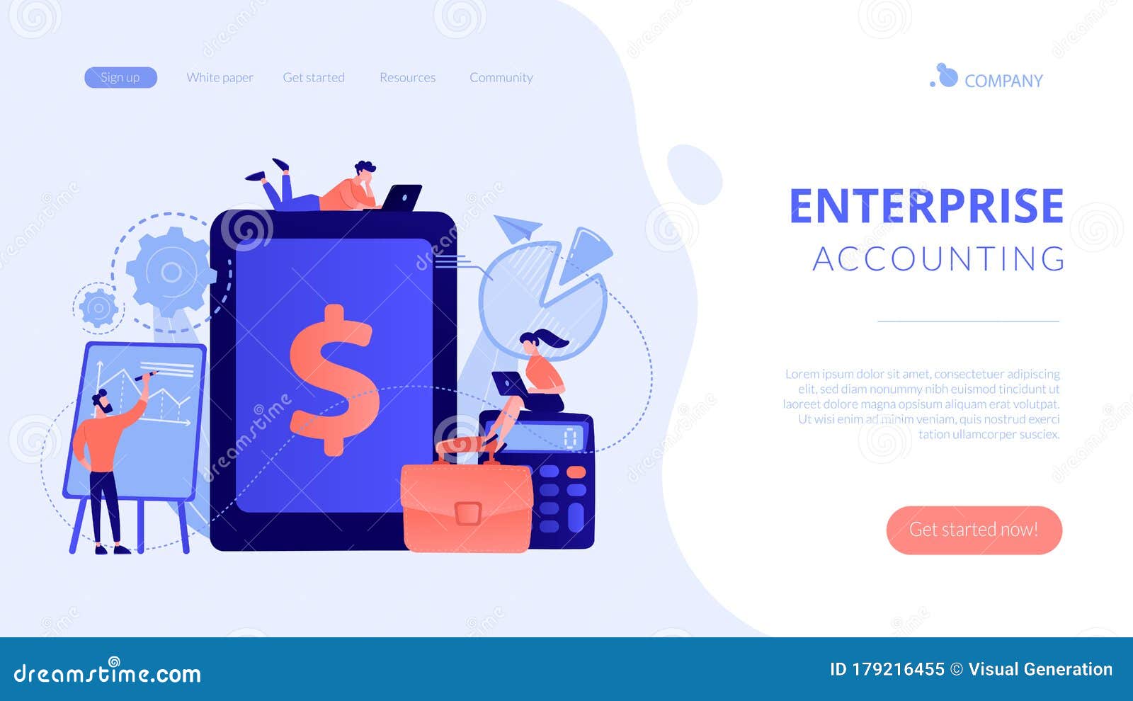 Enterprise Accounting Concept Landing Page. Stock Vector - Illustration ...