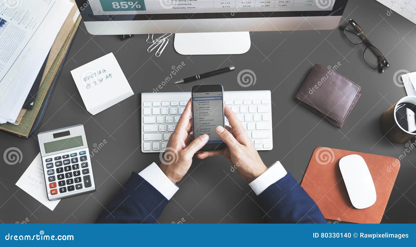 Accounting Analysis Digital Devices Workspace Concept Stock Photo ...