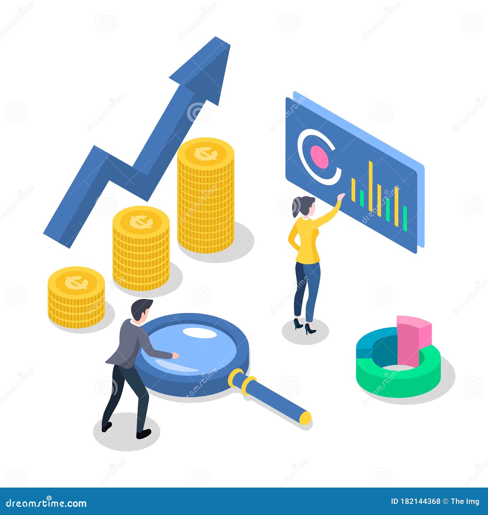 Accounting and Audit Isometric Color Vector Illustration Stock Vector ...