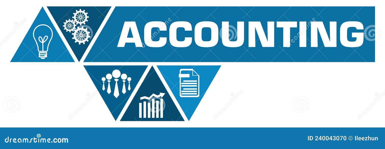 Accounting Blue Triangle Polygon Horizontal Stock Illustration ...