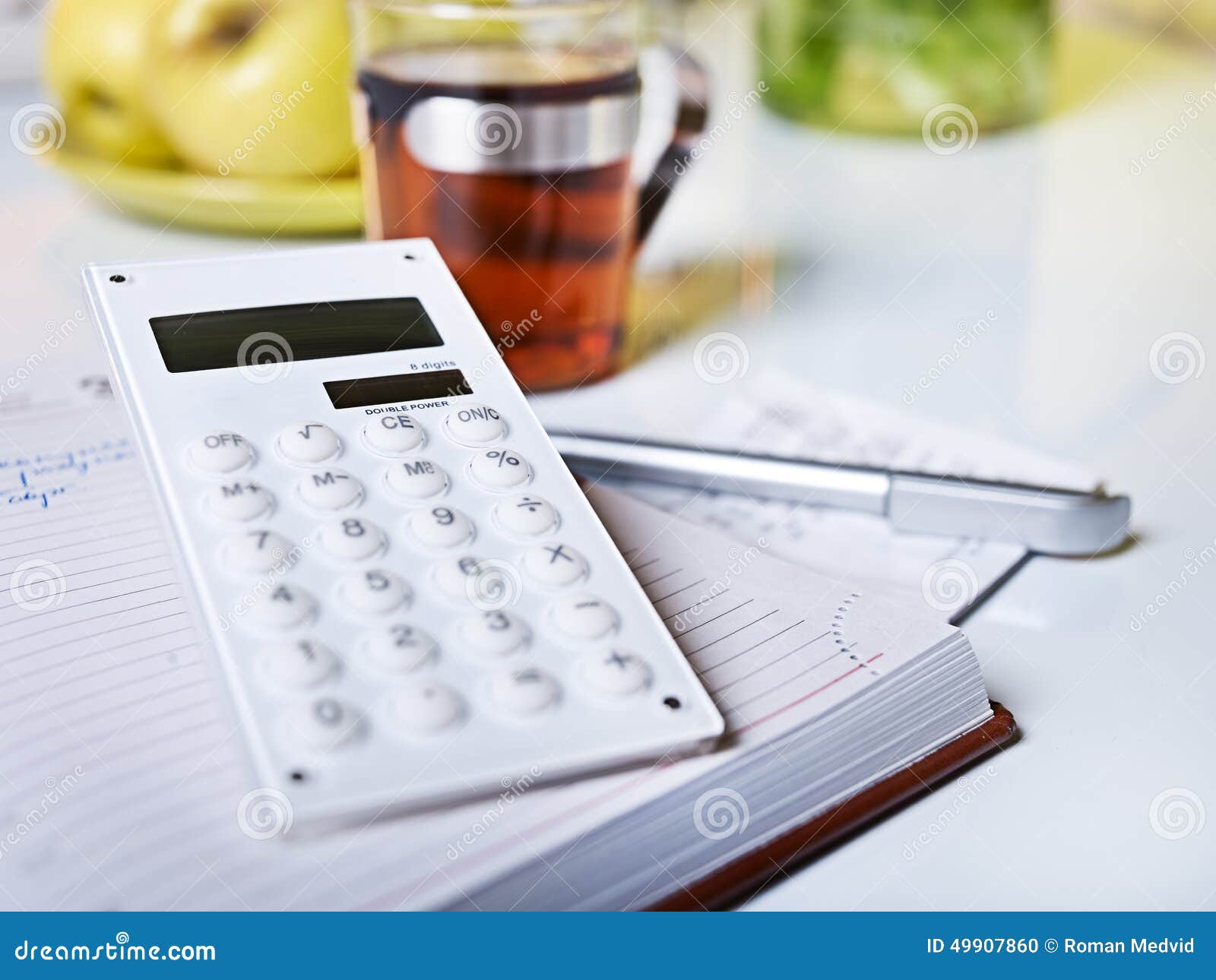 Accounting with calculator stock photo. Image of economics - 49907860