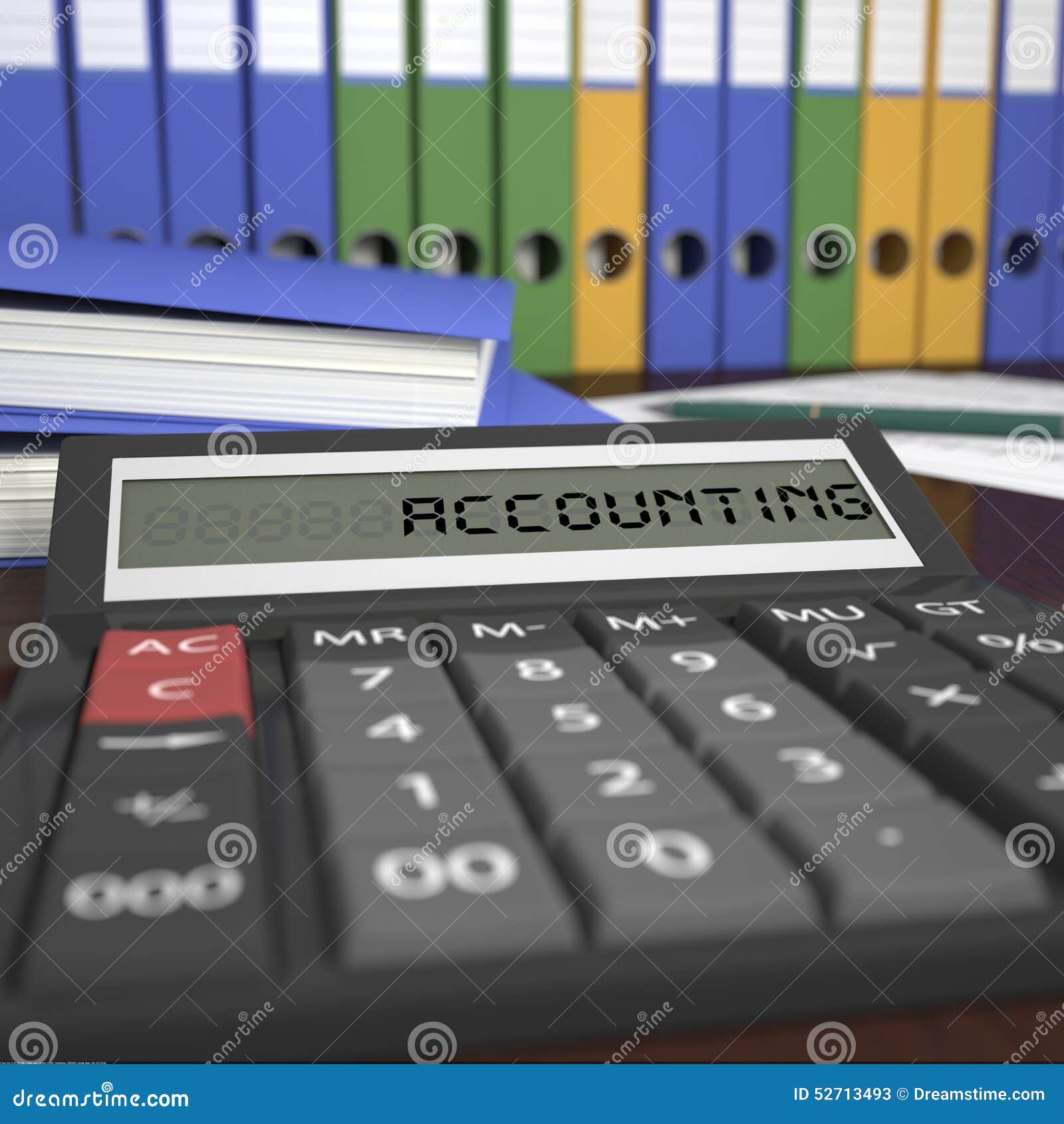 Accounting on the Calculator Display Stock Illustration - Illustration ...