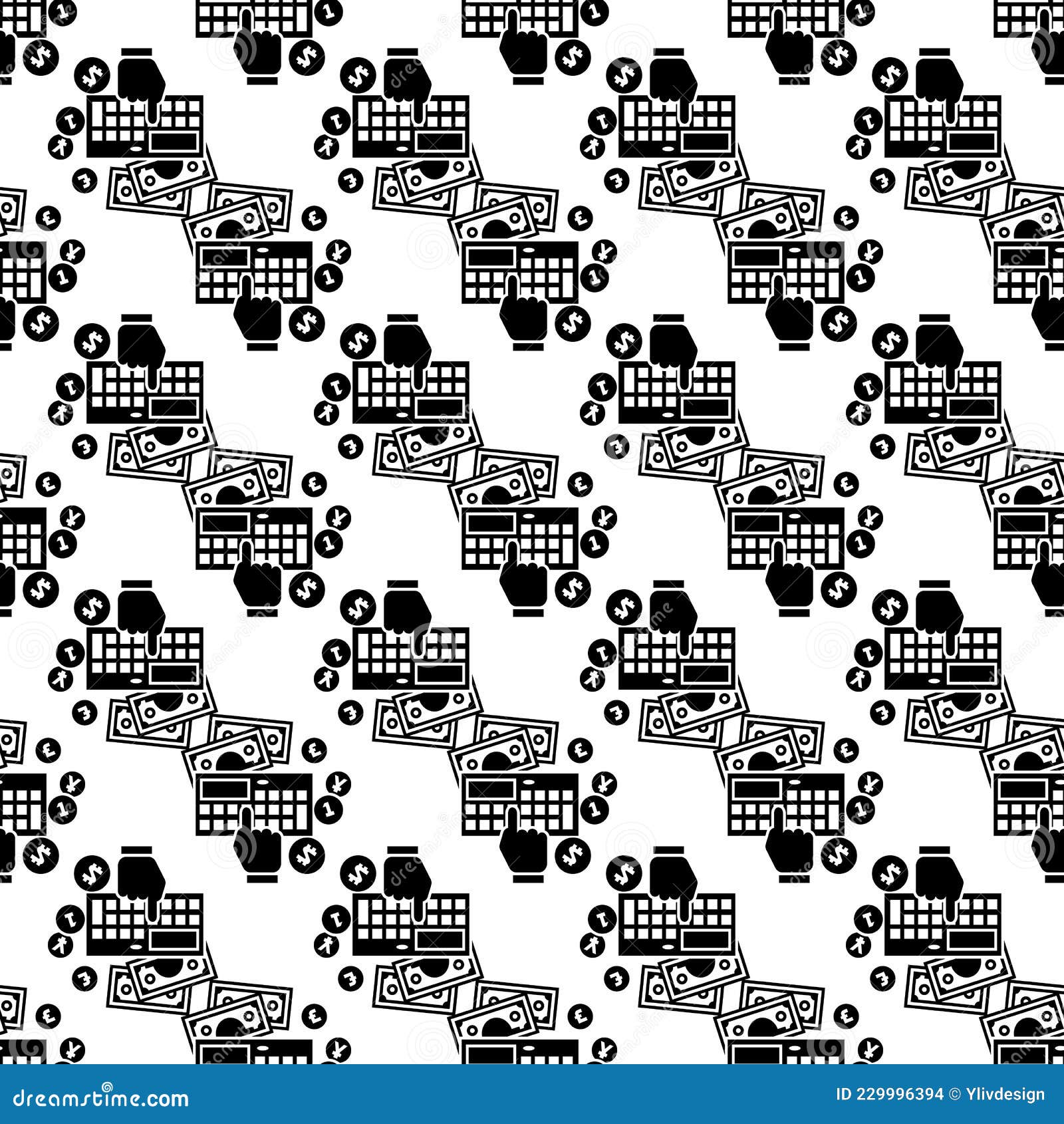 Accounting Calculator Pattern Seamless Vector Stock Vector ...