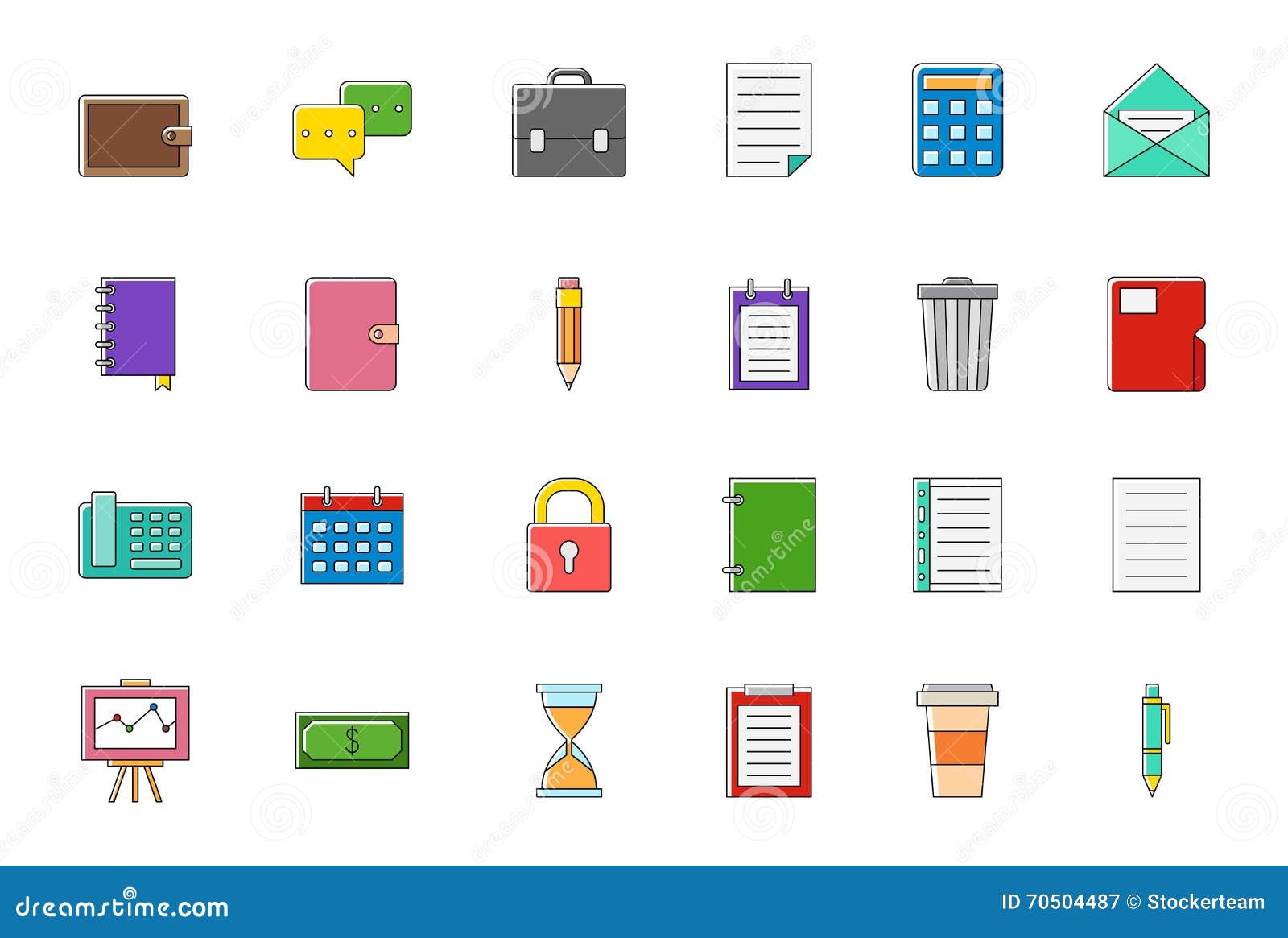 Accounting Colorful Vector Icons Set Stock Vector - Illustration of ...