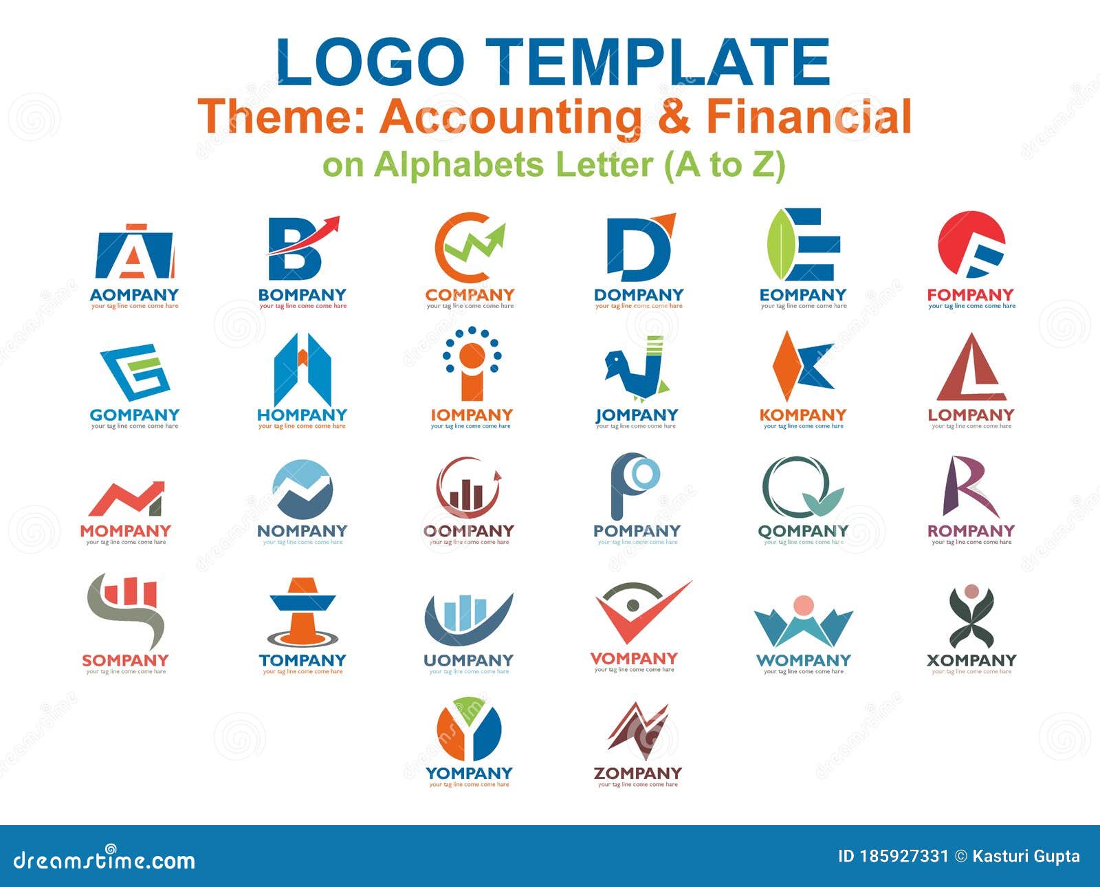 Accounting Company Finance Logo Design Vector Illustration Stock Vector ...