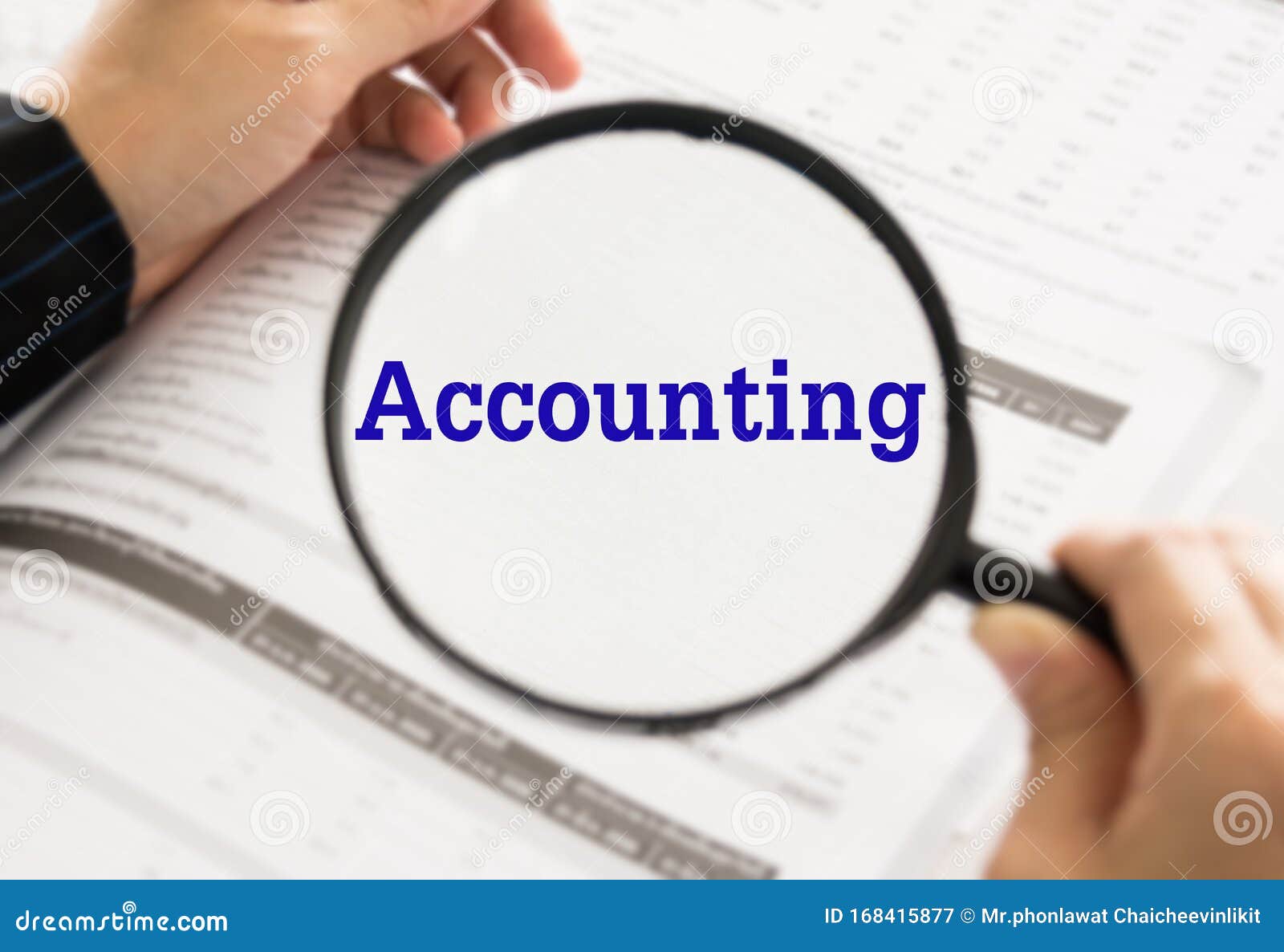 Accounting stock image. Image of magnifier, controlling - 168415877