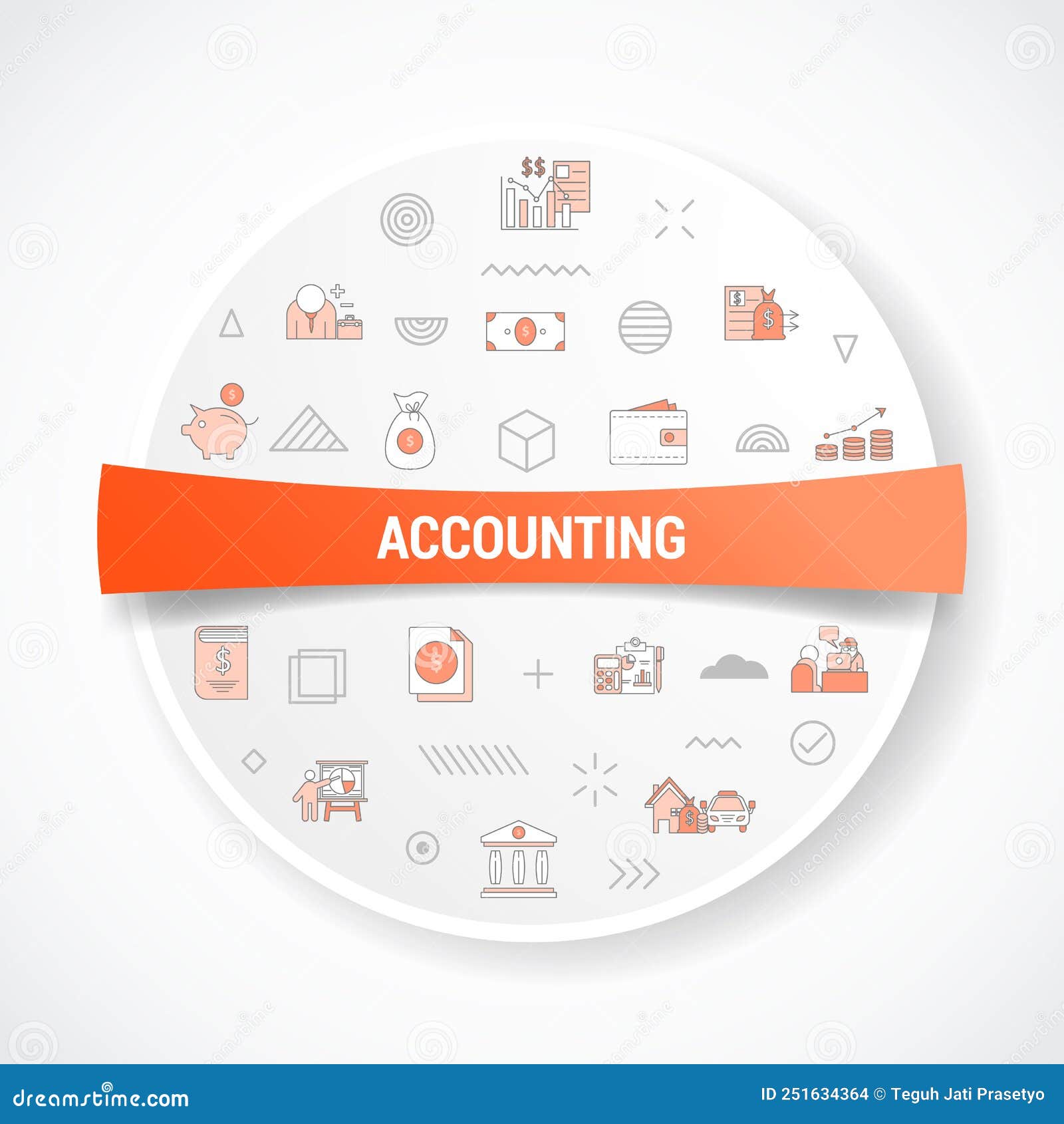 Accounting Concept with Icon Concept with Round or Circle Shape for ...