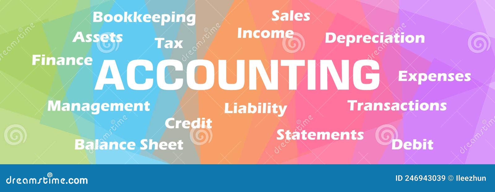 Accounting Word Cloud Colorful Triangles Background Stock Illustration ...