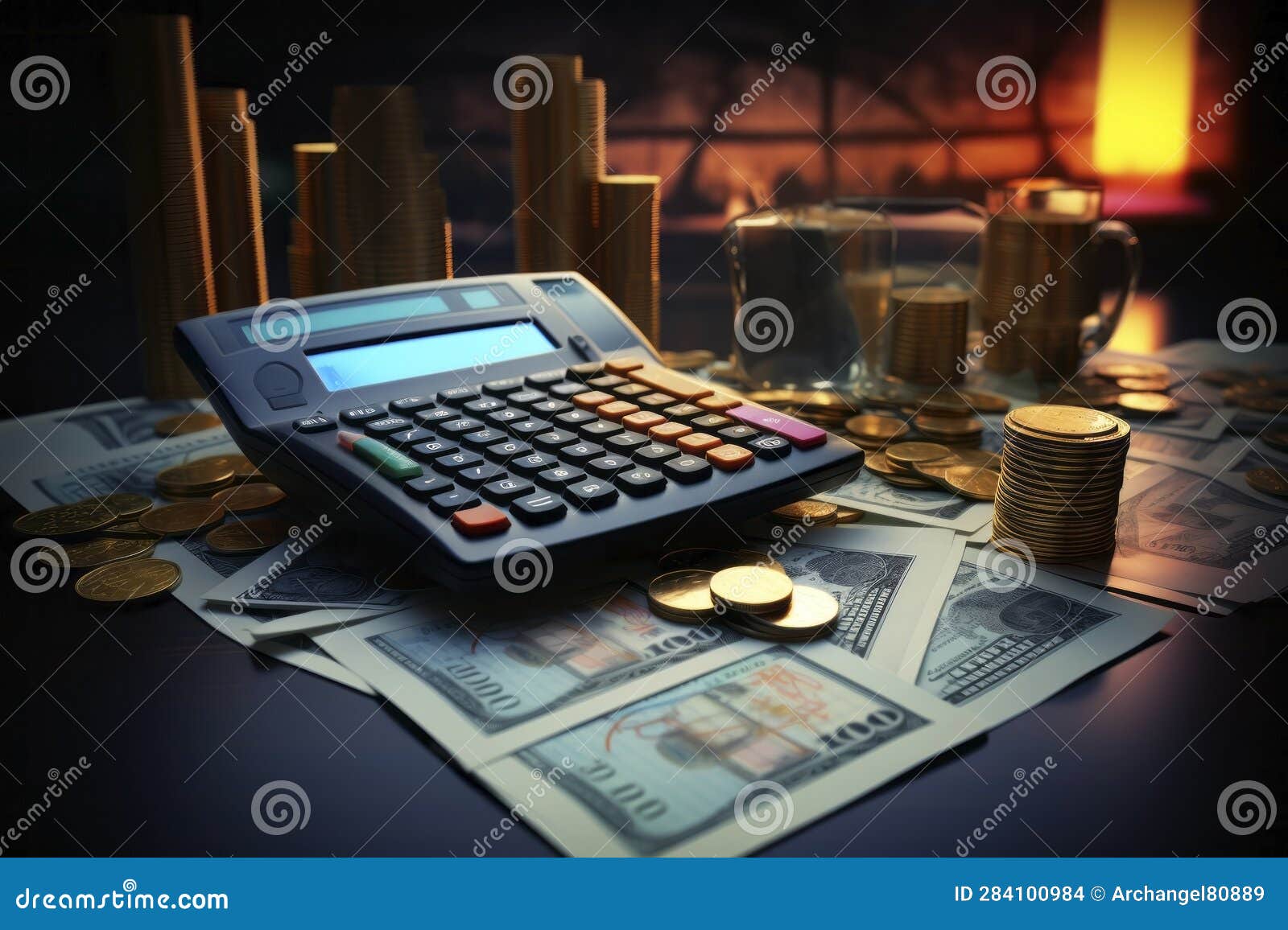 Accounting Concept with Items on the Table. Generative AI Stock ...