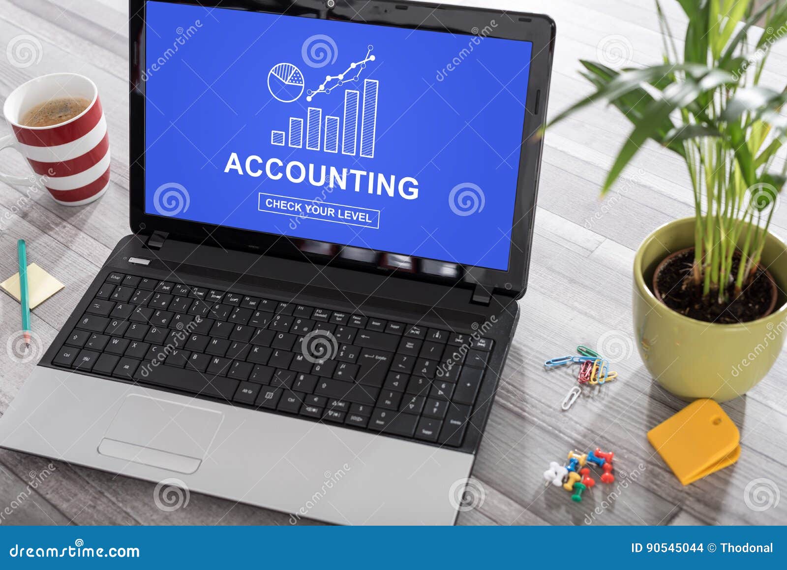 Accounting Concept on a Laptop Stock Photo - Image of investment ...