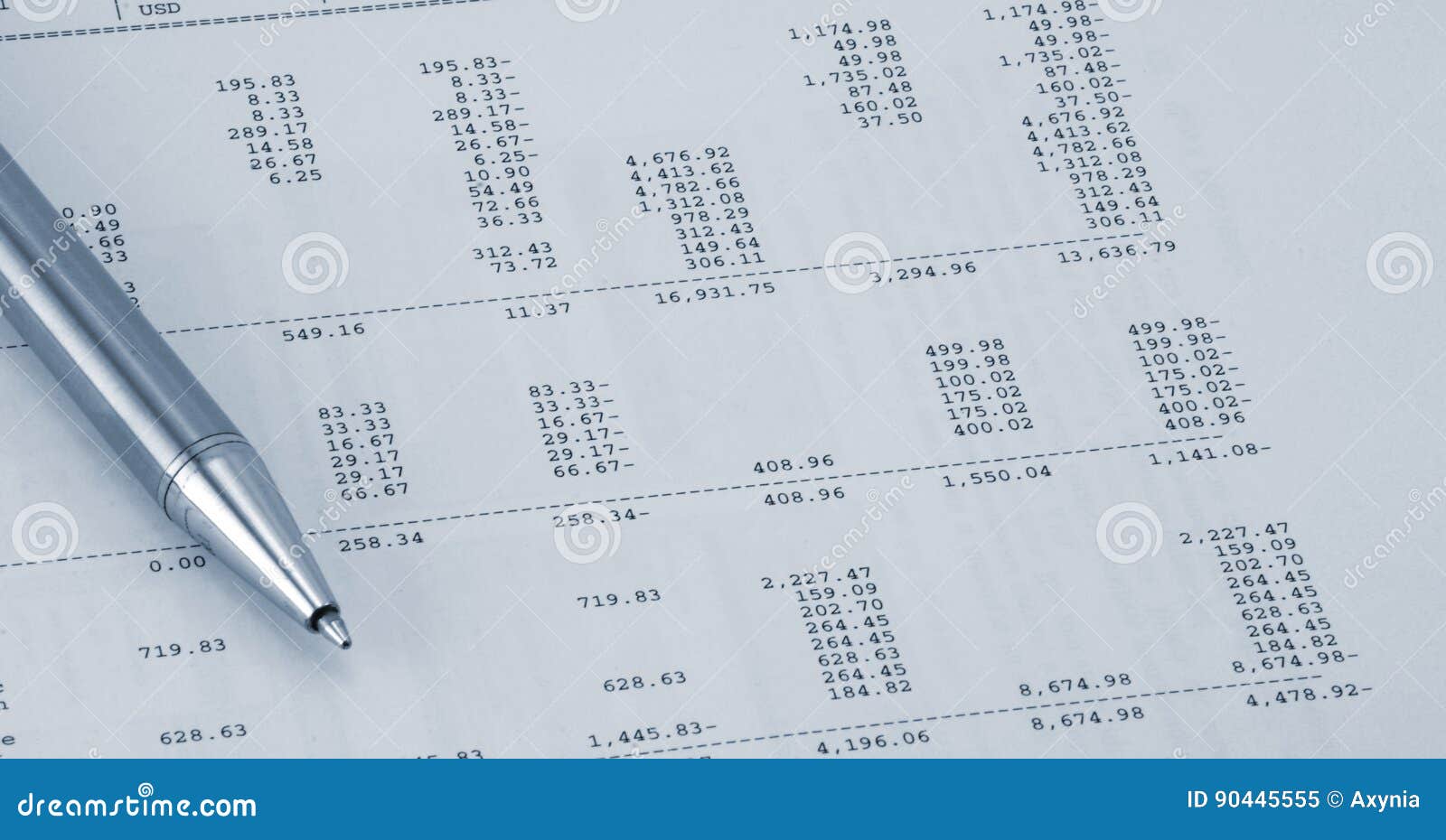 Accounting Concept. Pen on a Numbers Background Stock Image - Image of ...