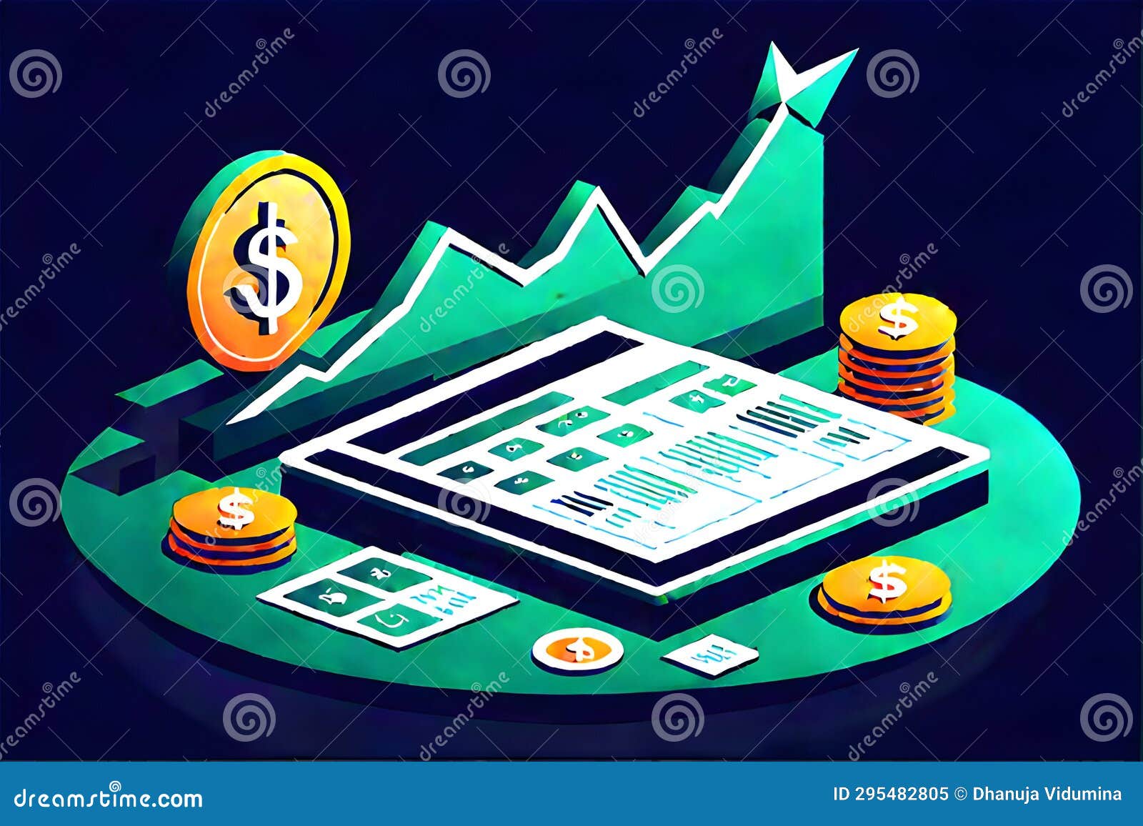 Accounting with Debits and Credits 3D Illustratio Stock Image - Image ...
