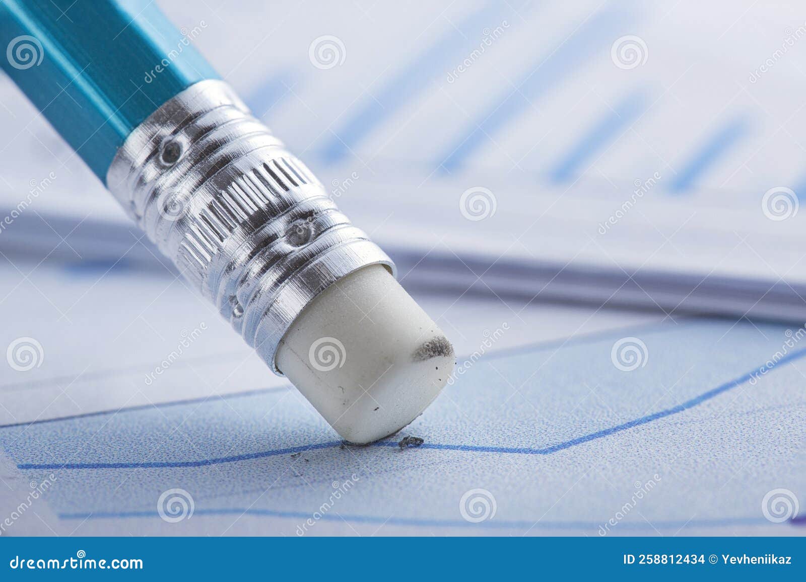 Accounting Document with Eraser Erases Blots in the Document and ...