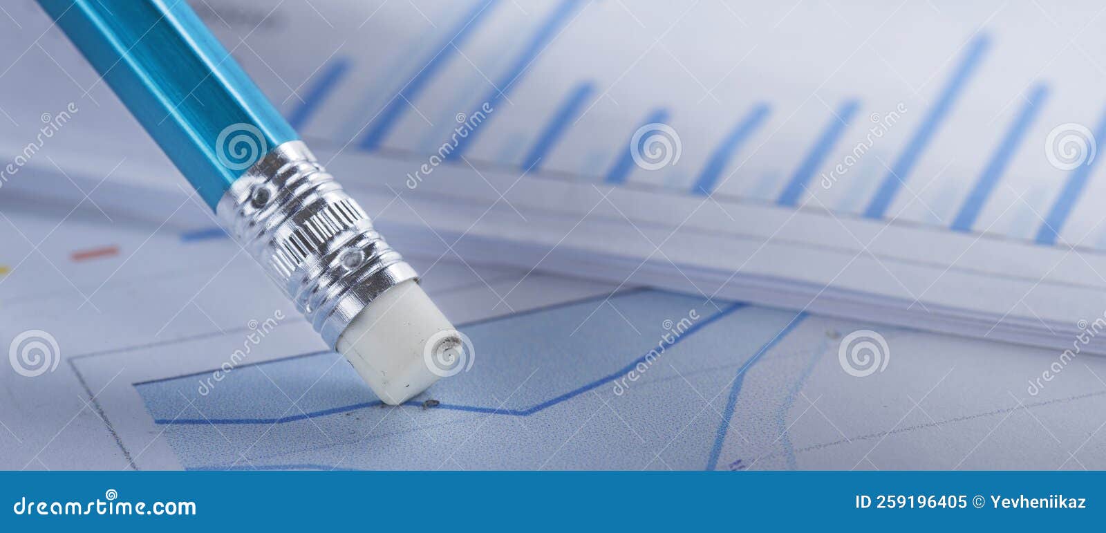 Accounting Document with Eraser Erases Blots in the Document and ...