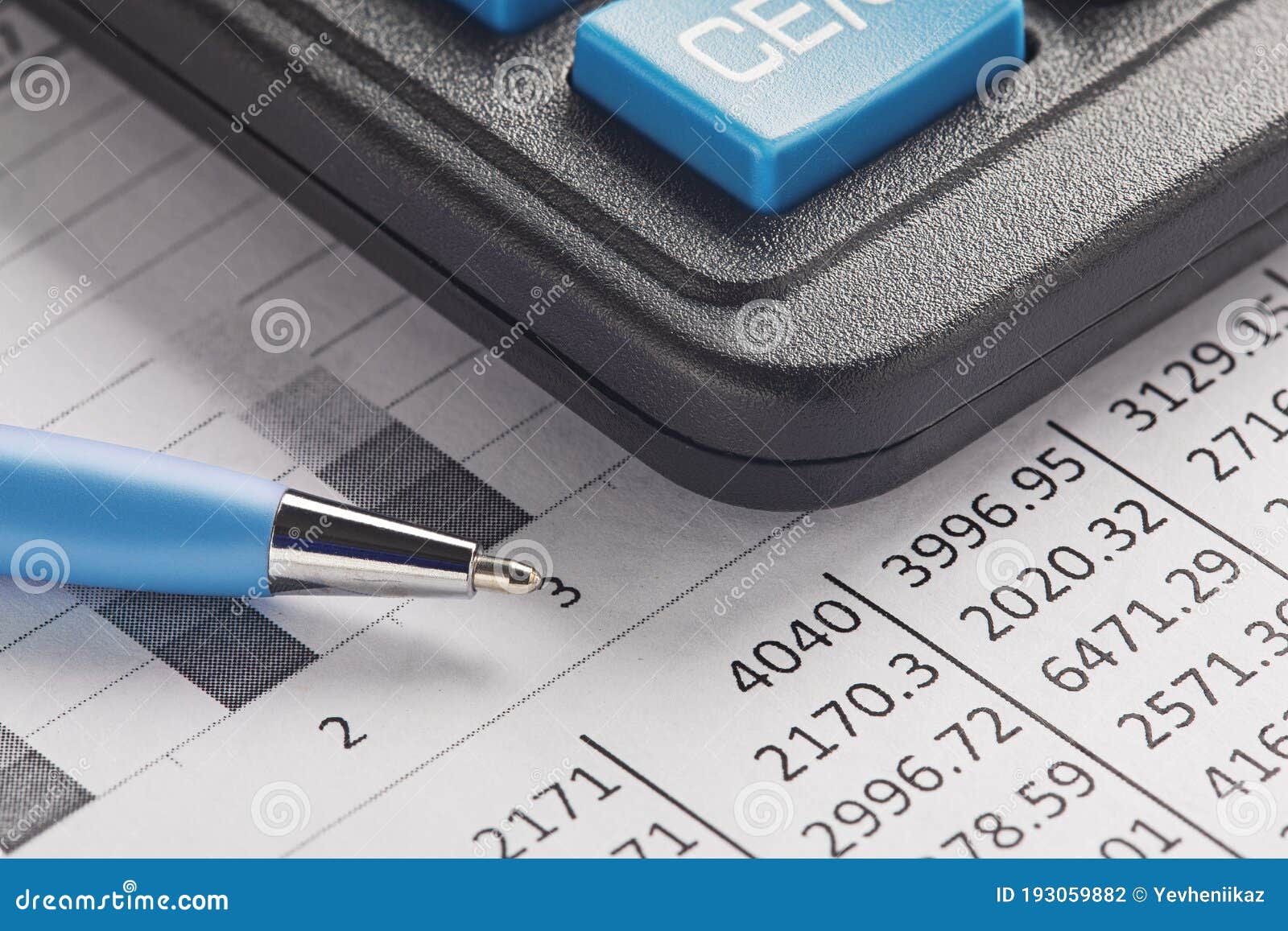 Accounting Document with Pen and Calculator. Concept of Banking ...