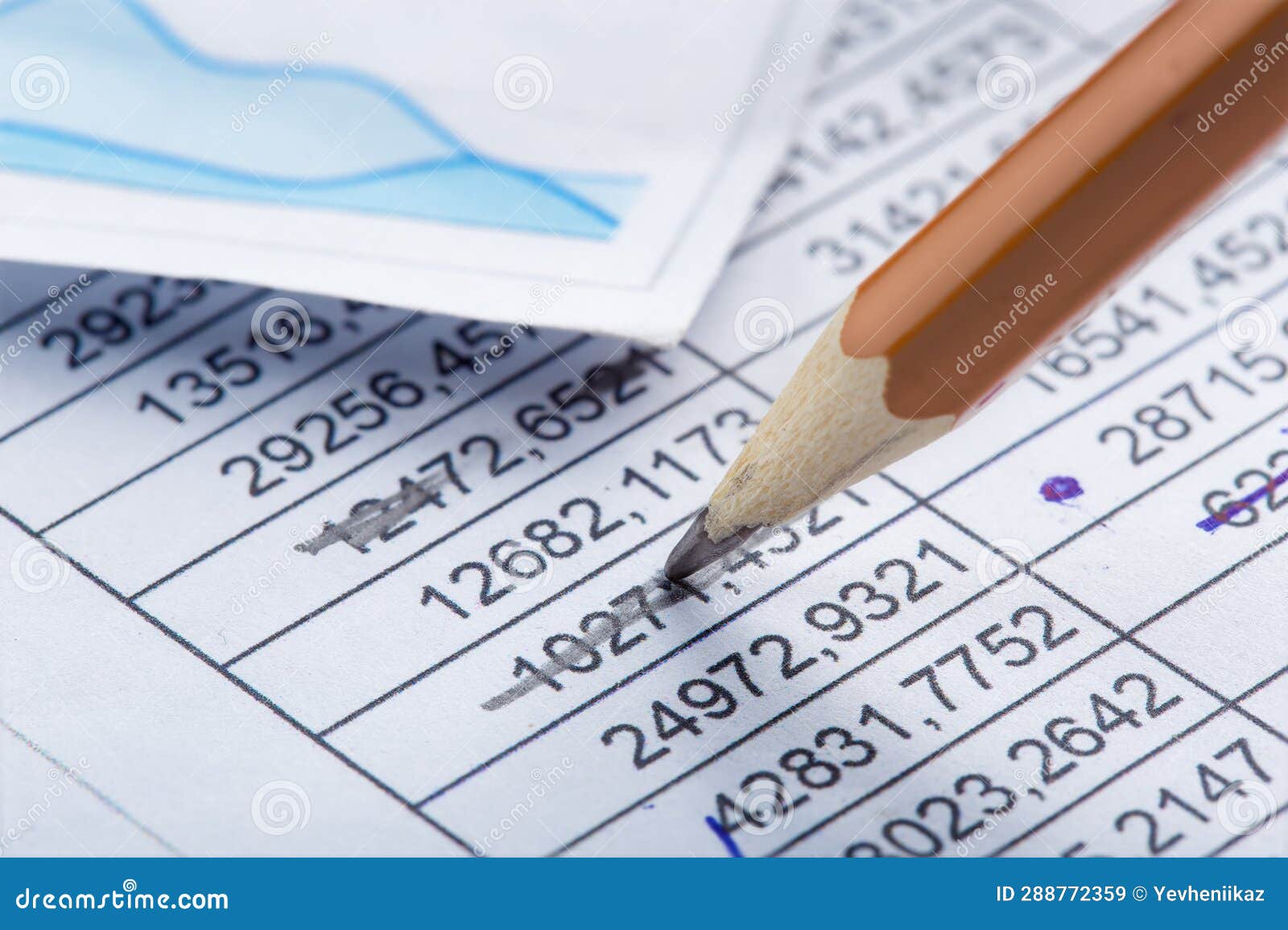 Accounting Document with Pencil and Checking Financial Chart. Concept ...