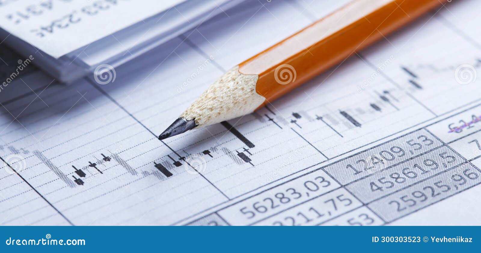 Accounting Document with Pencil, Financial Diagram and Checking ...