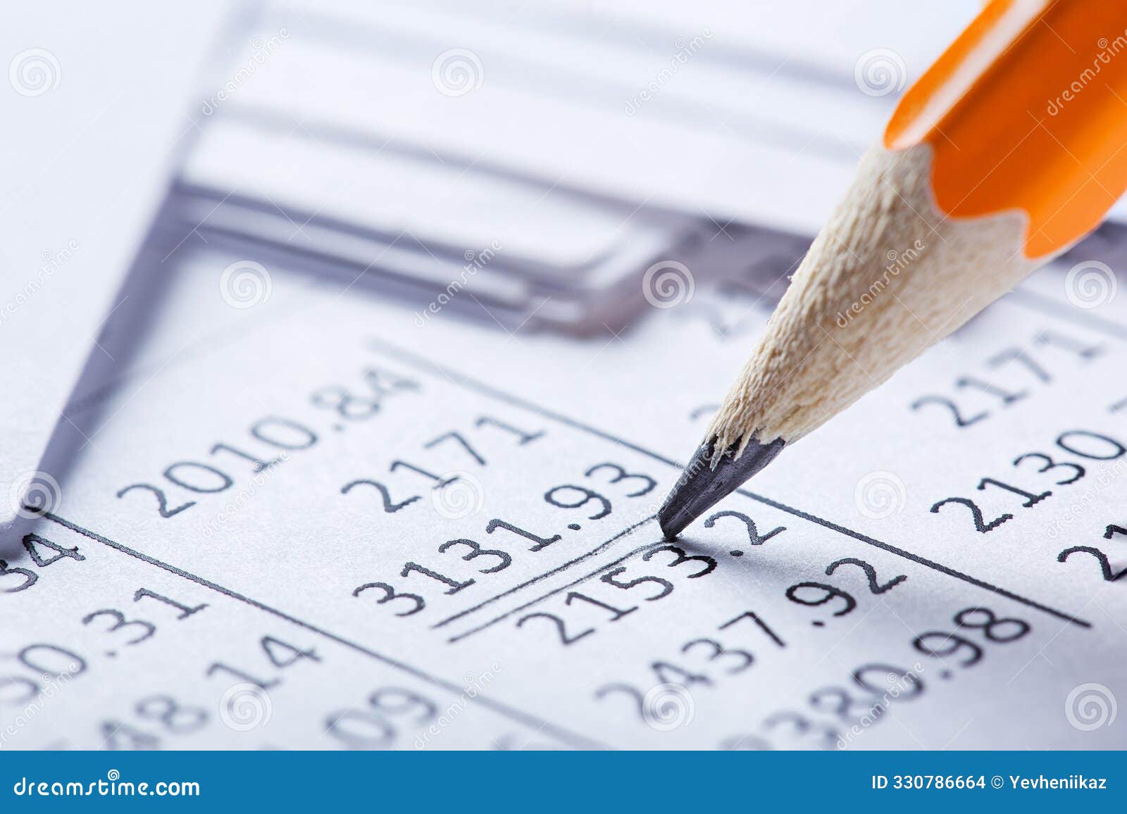 Accounting Document with Pencil, Financial Diagram and Checking ...