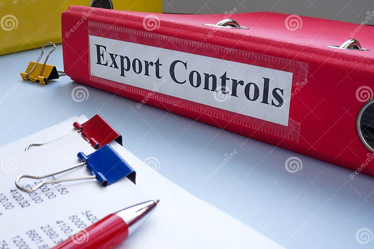Accounting Documents and a Folder Labeled Export Controls. Financial ...