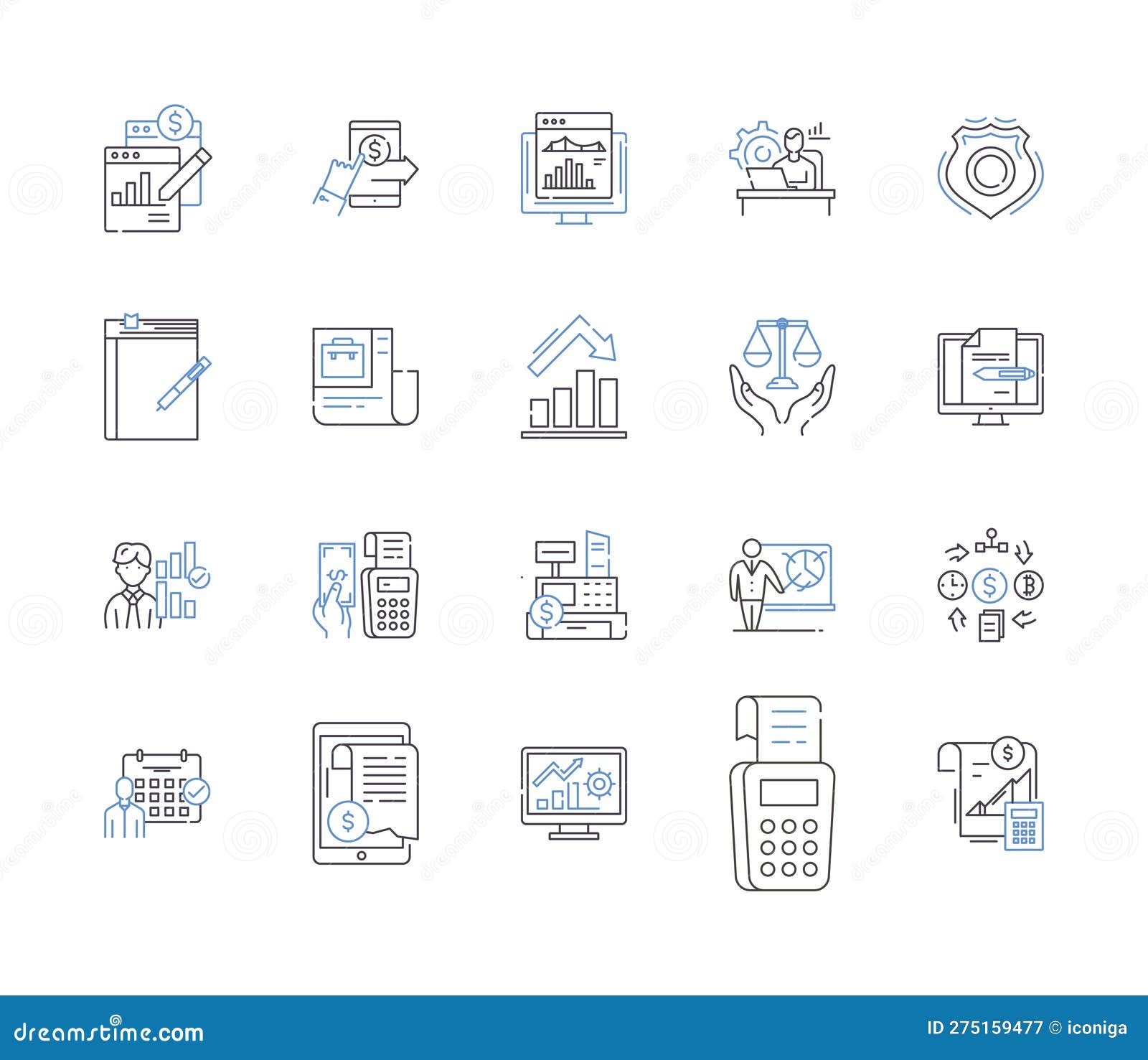 Accounting and Documents Outline Icons Collection. Accounting ...