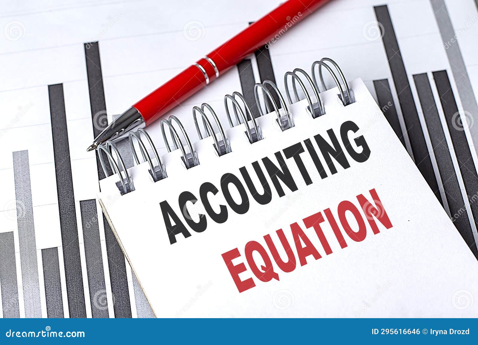 ACCOUNTING EQUATION Text Written on Notebook with Pen on Chart Stock ...