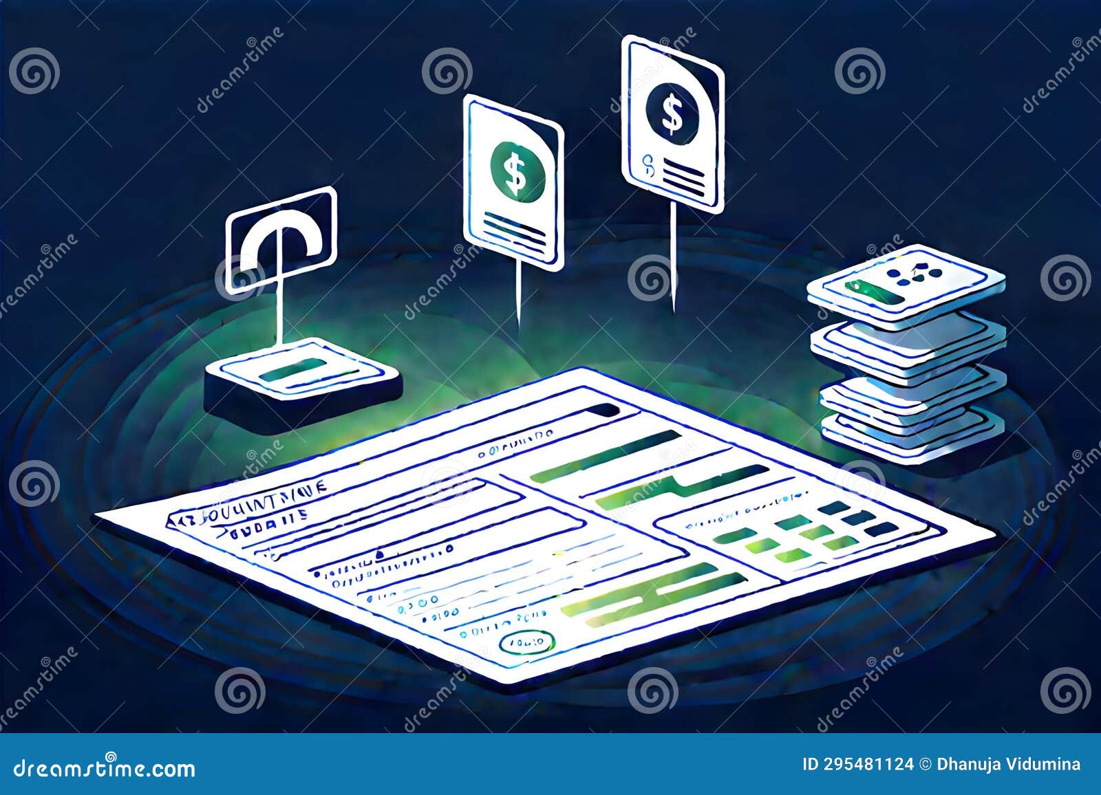 Accounting Finance Debits and Credits 3D Illustration Stock Photo ...